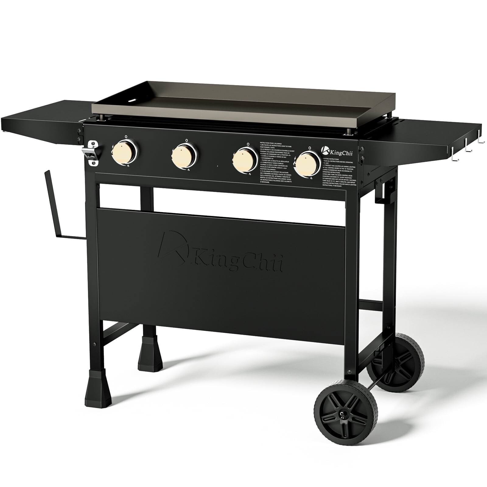 KingChii 4 Burner Propane Gas Grill 32 in. Flat Top Griddle (No Tank ...