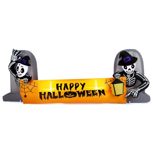 Winado 9.6 FT Halloween Inflatable Skeleton Tombstone Banner for ...