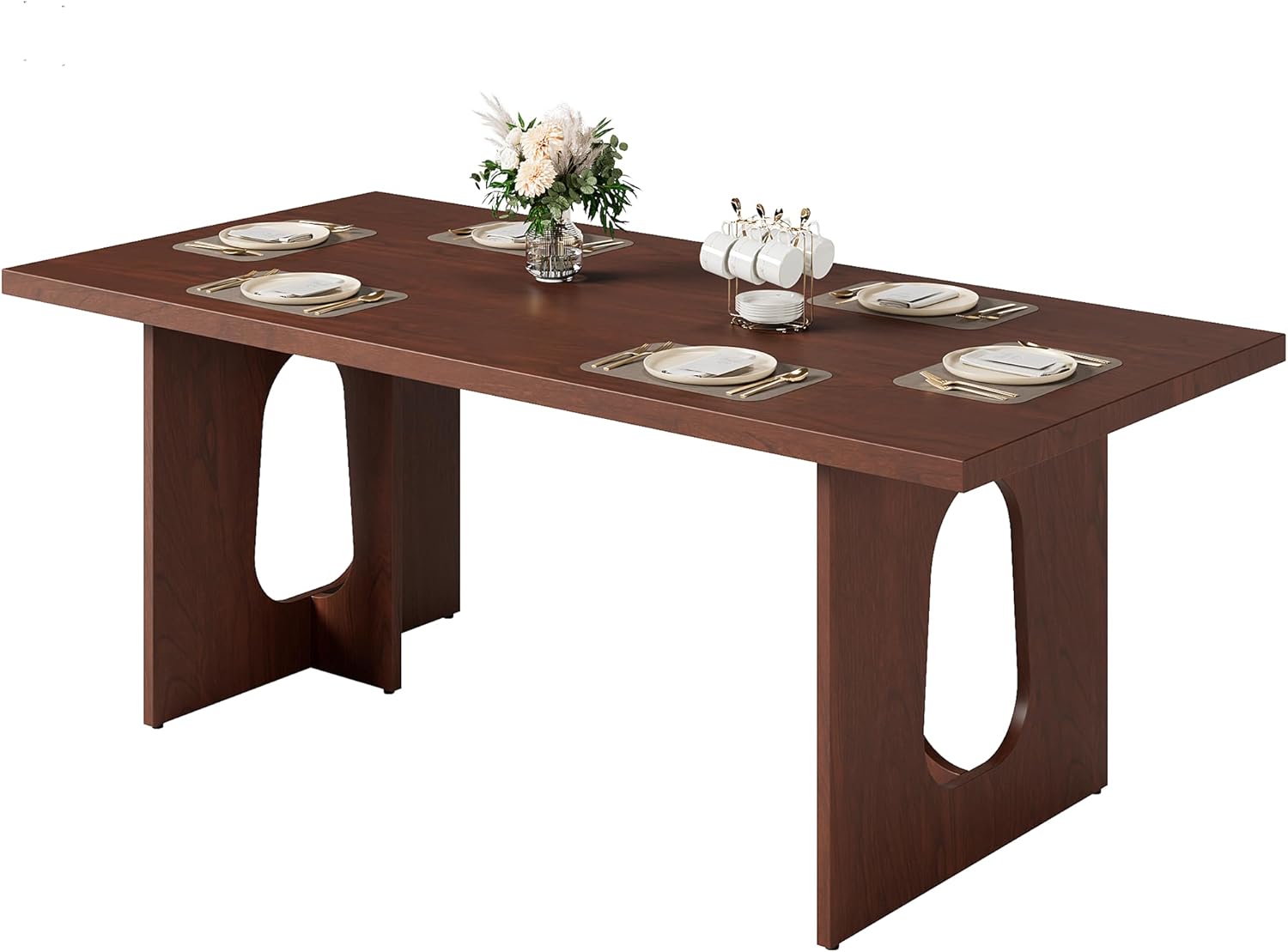 GARVEE 71" Farmhouse Long Dining Table for 6 10 People Extra Thick ...