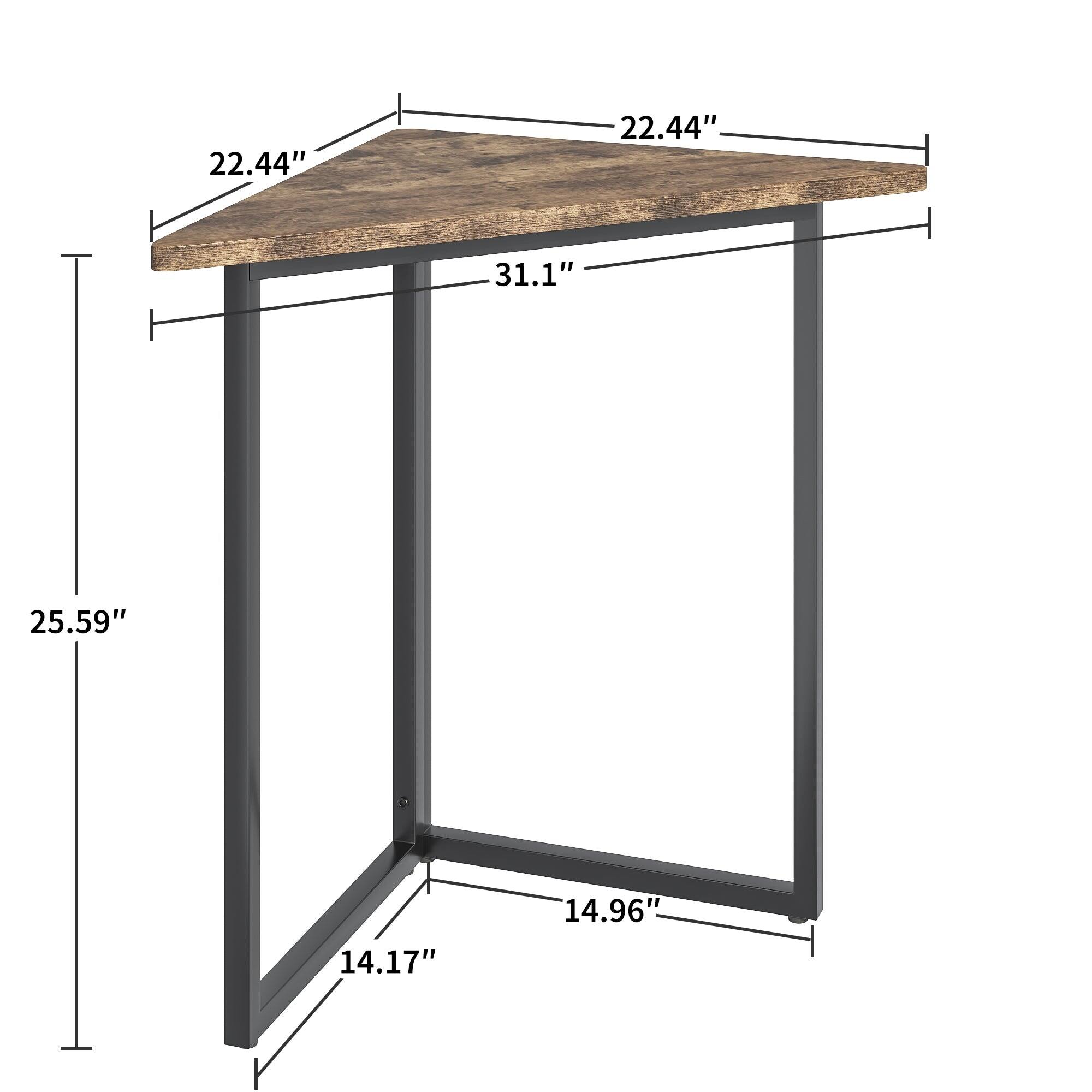 Vecelo Corner Shelf, End Side Tables, Triangle Shelves with Metal Frame ...