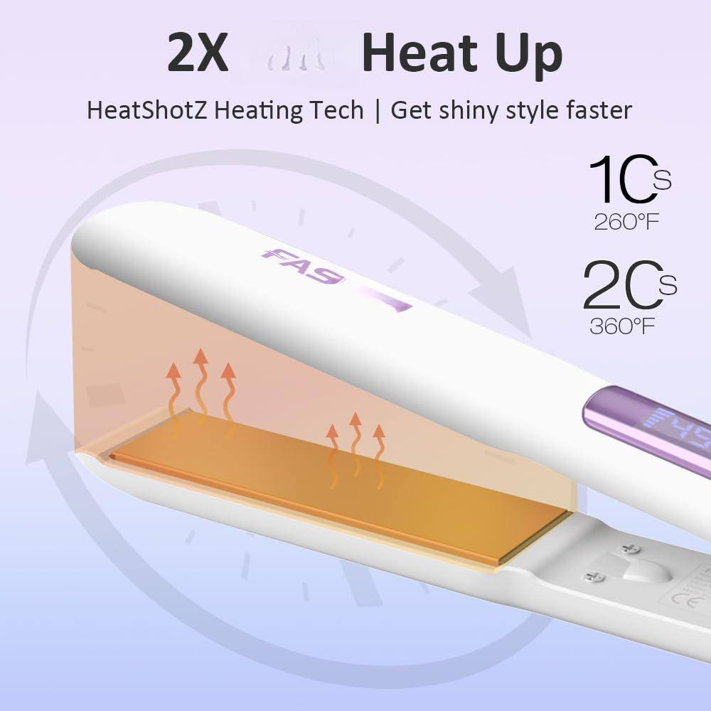 Reds Spade Hair Straightener Fast Heat Titanium Flat Iron With Negative ...