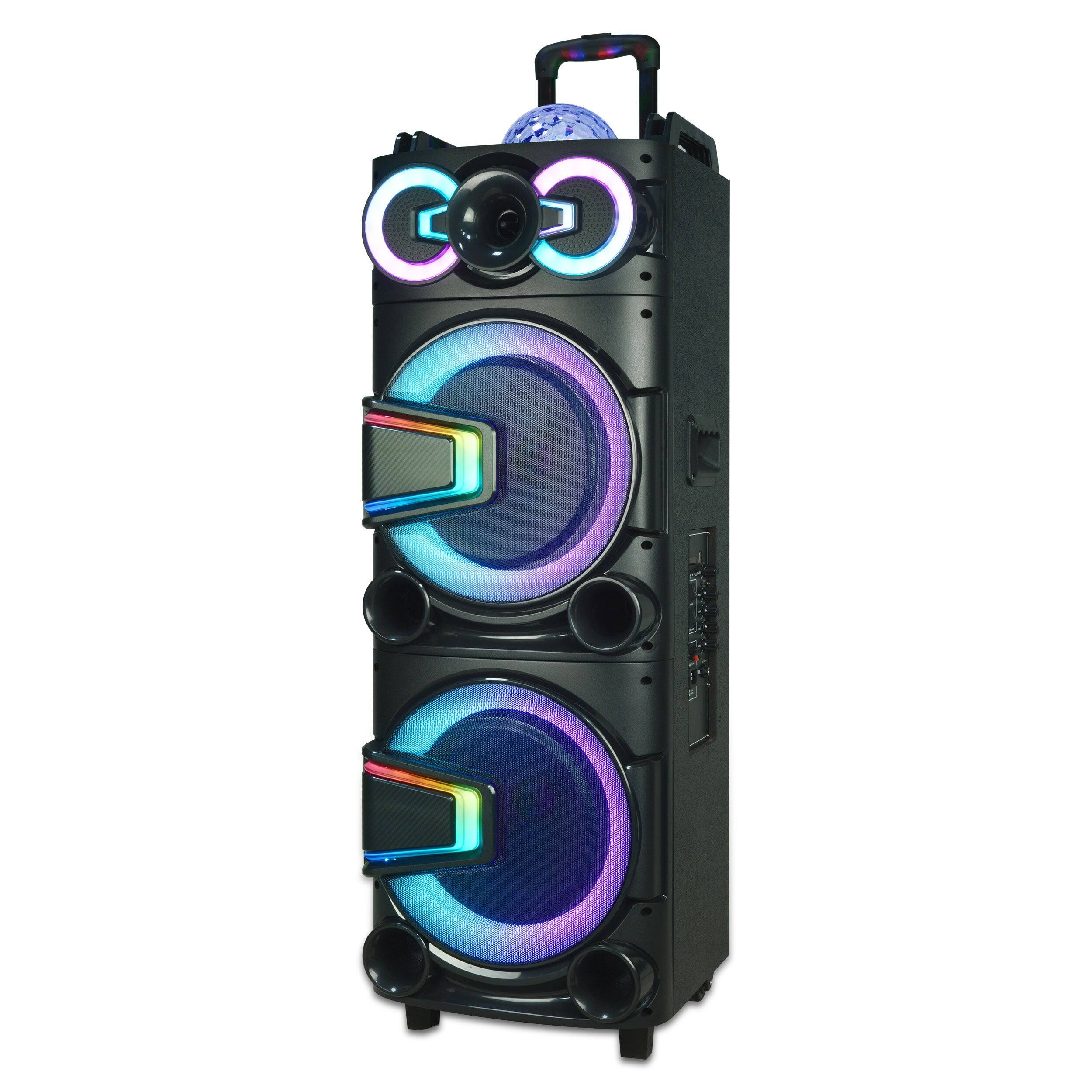 TopTech ANGEL 10, Dual 10" Bluetooth Speaker with Disco Lights & DJ ...