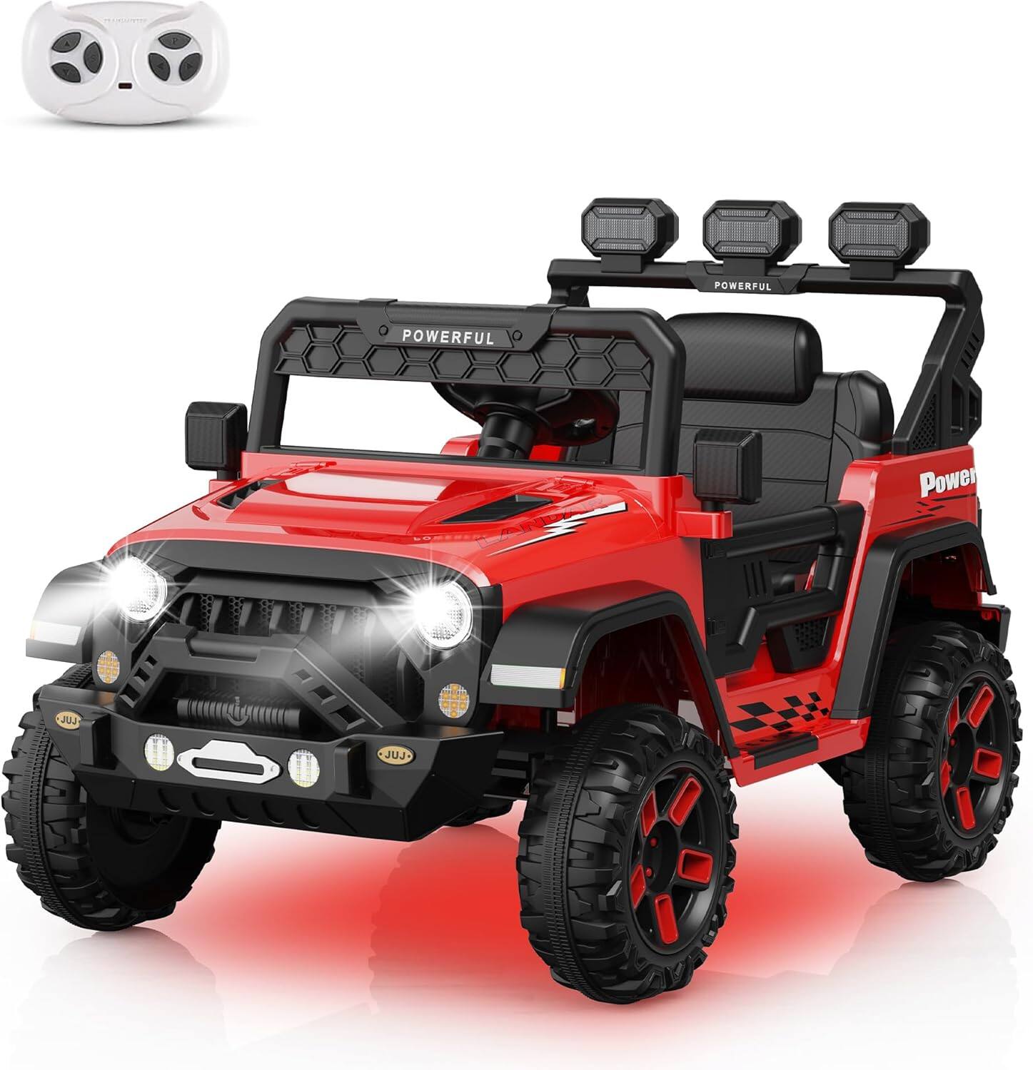 Qeetex 12V Kids Electric Ride On Car with 2.4G Remote Control, 3 Speeds ...