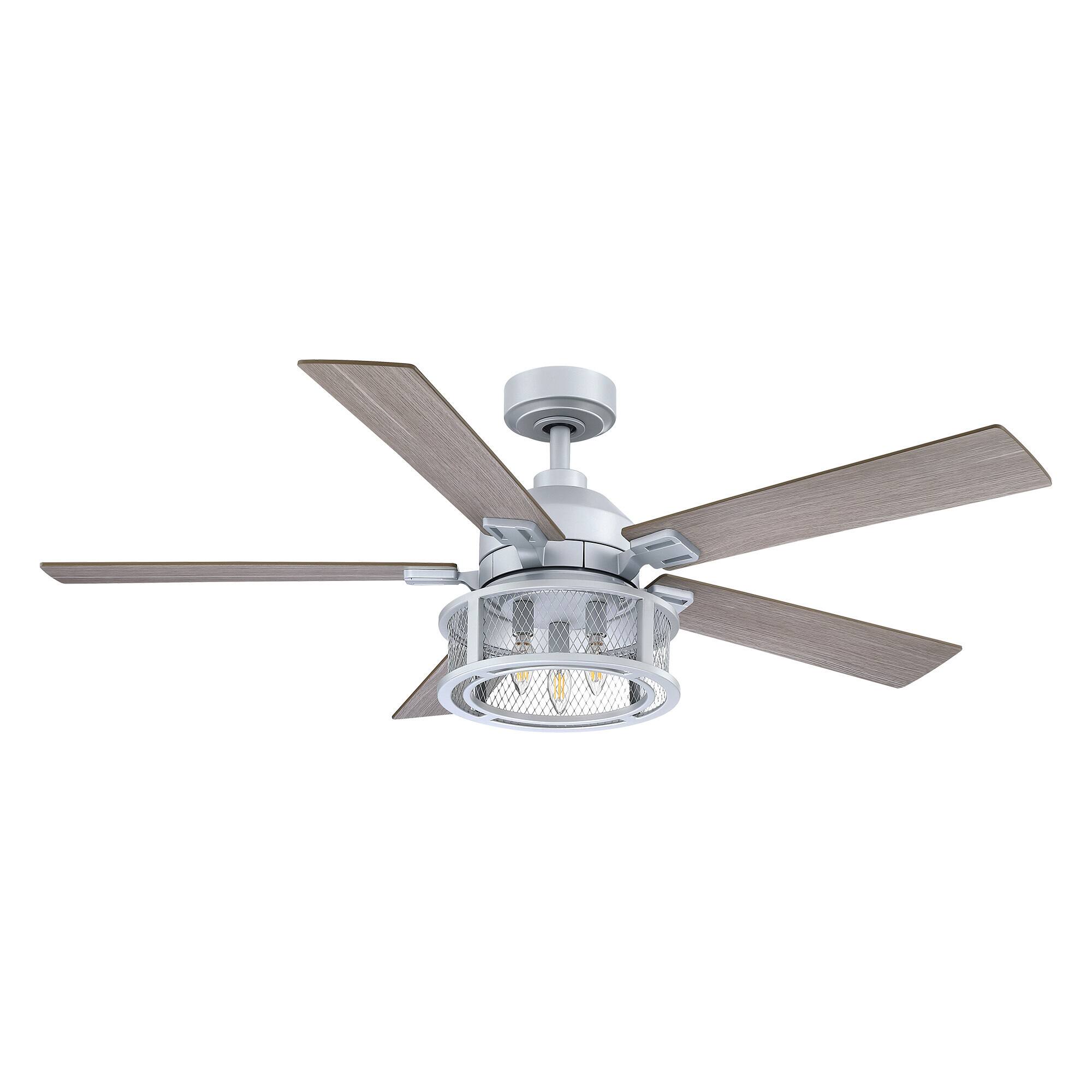 Parrot Uncle 52 in. Modern Mesh Metal Reversible Blades Ceiling Fan ...