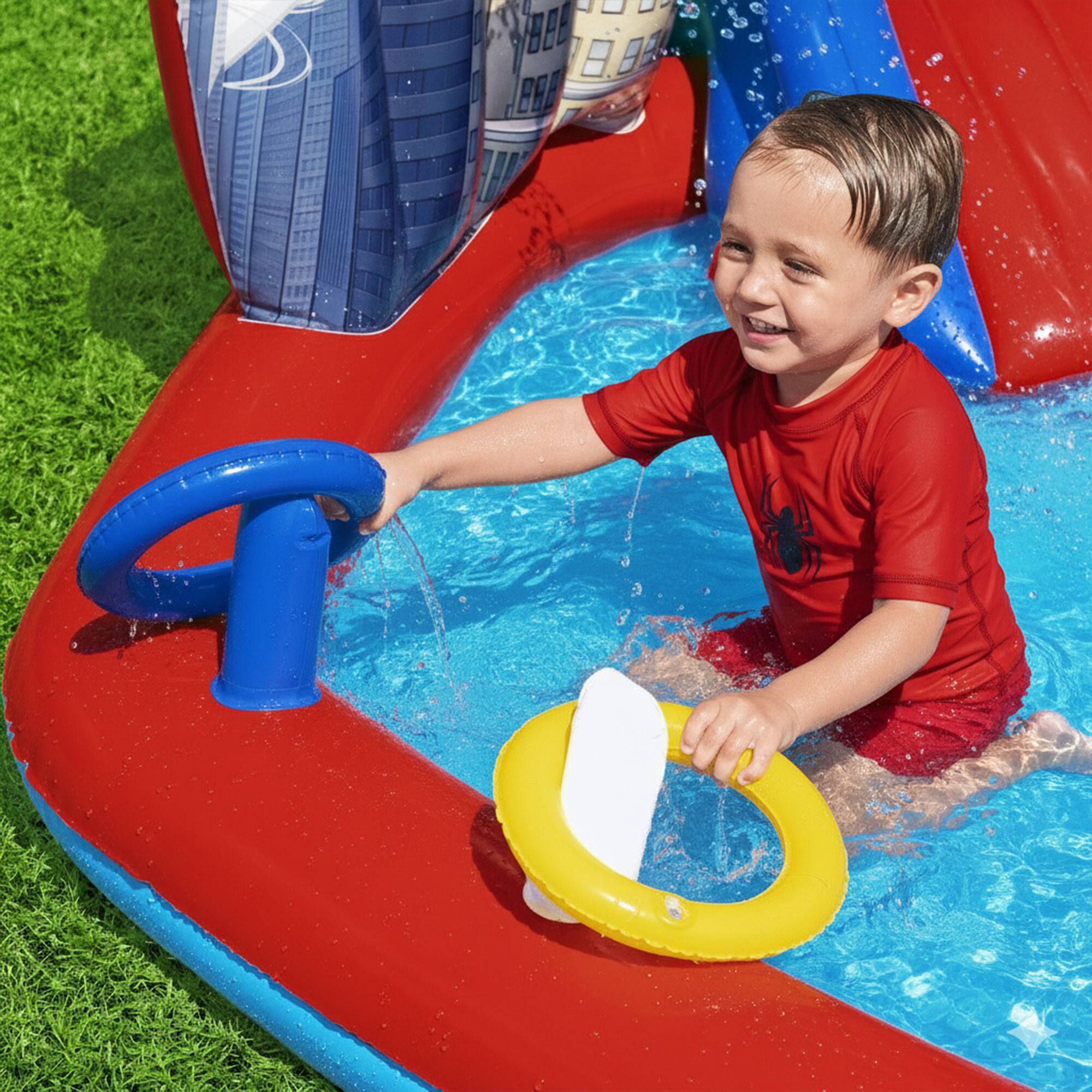 Bestway Marvel Spider Man Inflatable Kids Outdoor Water Play Center and ...