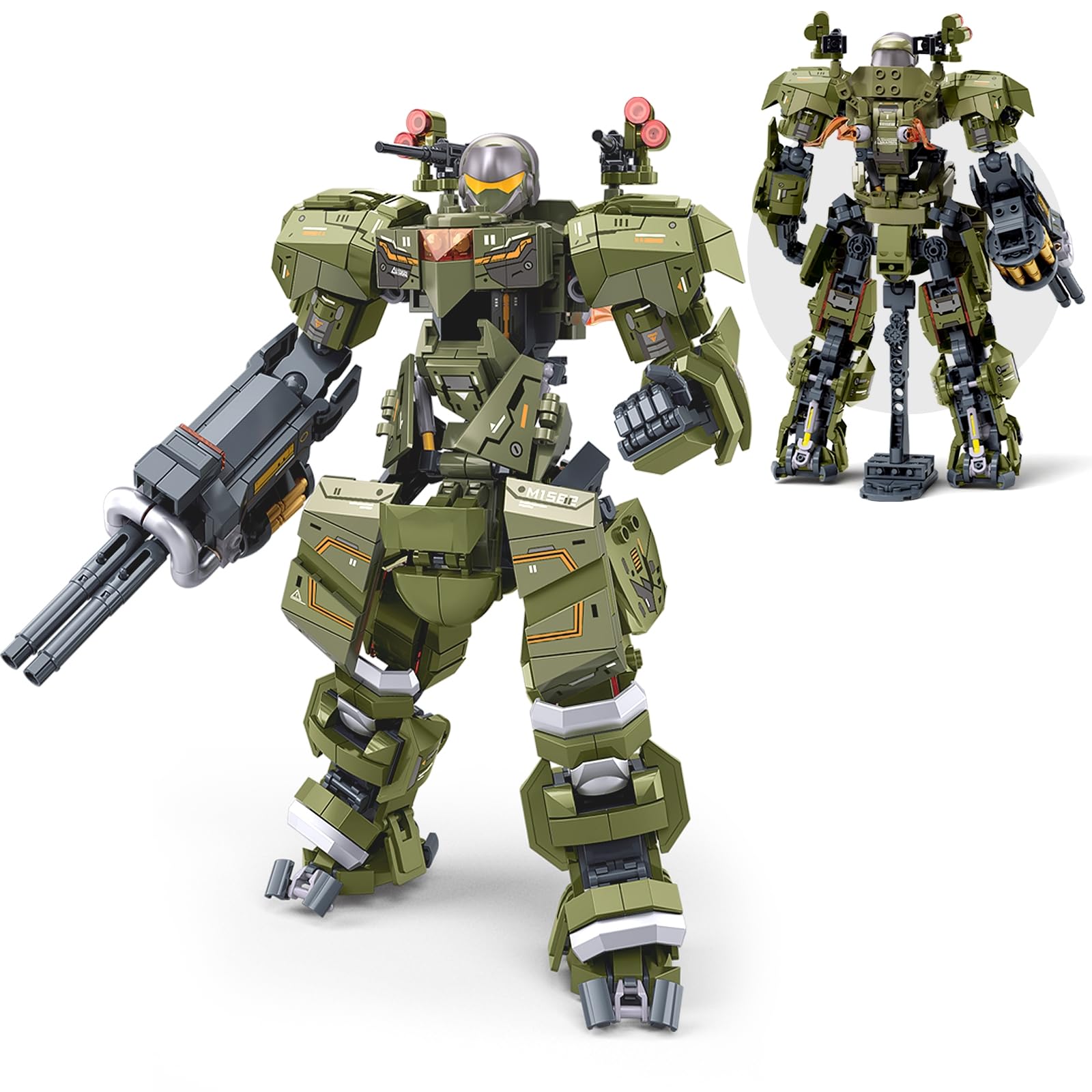 EZTW1 Dark Defense Mech Robot Transforming Building Blocks Set For ...