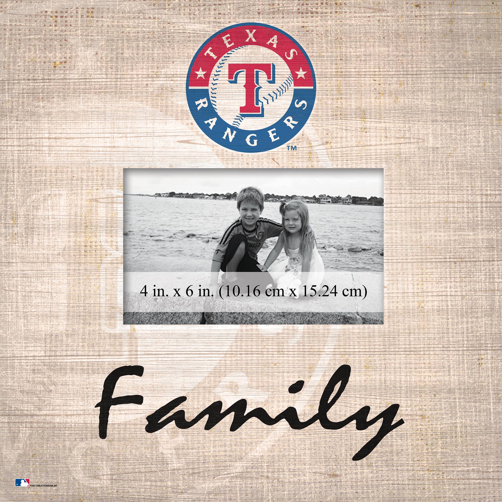 Fan Creations Texas Rangers 10'' x 10'' Burlap Pattern Frame Multicolor ...