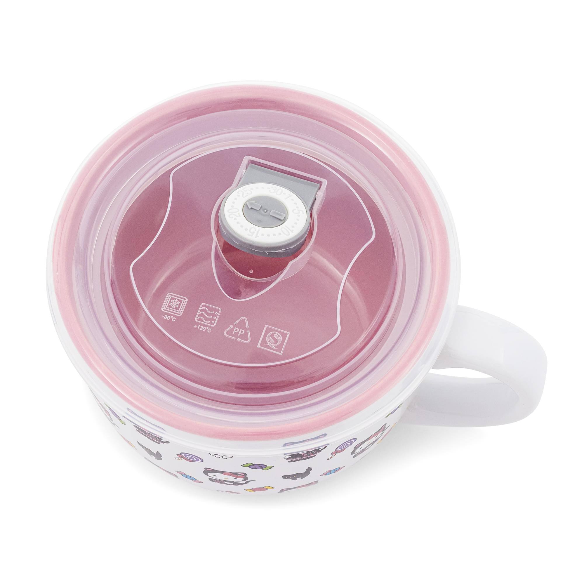 Silver Buffalo Sanrio Hello Kitty Cat Ceramic Soup Mug With Vented Lid ...