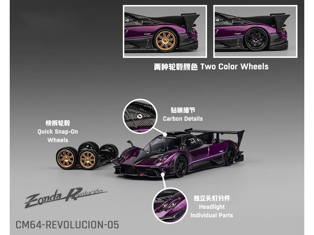 CM Models Pagani Zonda Revolucion and Carbon with Extra Wheels 1/64 ...