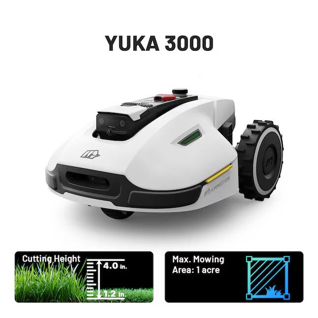 MAMMOTION YUKA 3000 Robot Lawn Mower,AI Obstacle Avoidance, With 4G，Reception 0.75 Acre, Max 1 ...