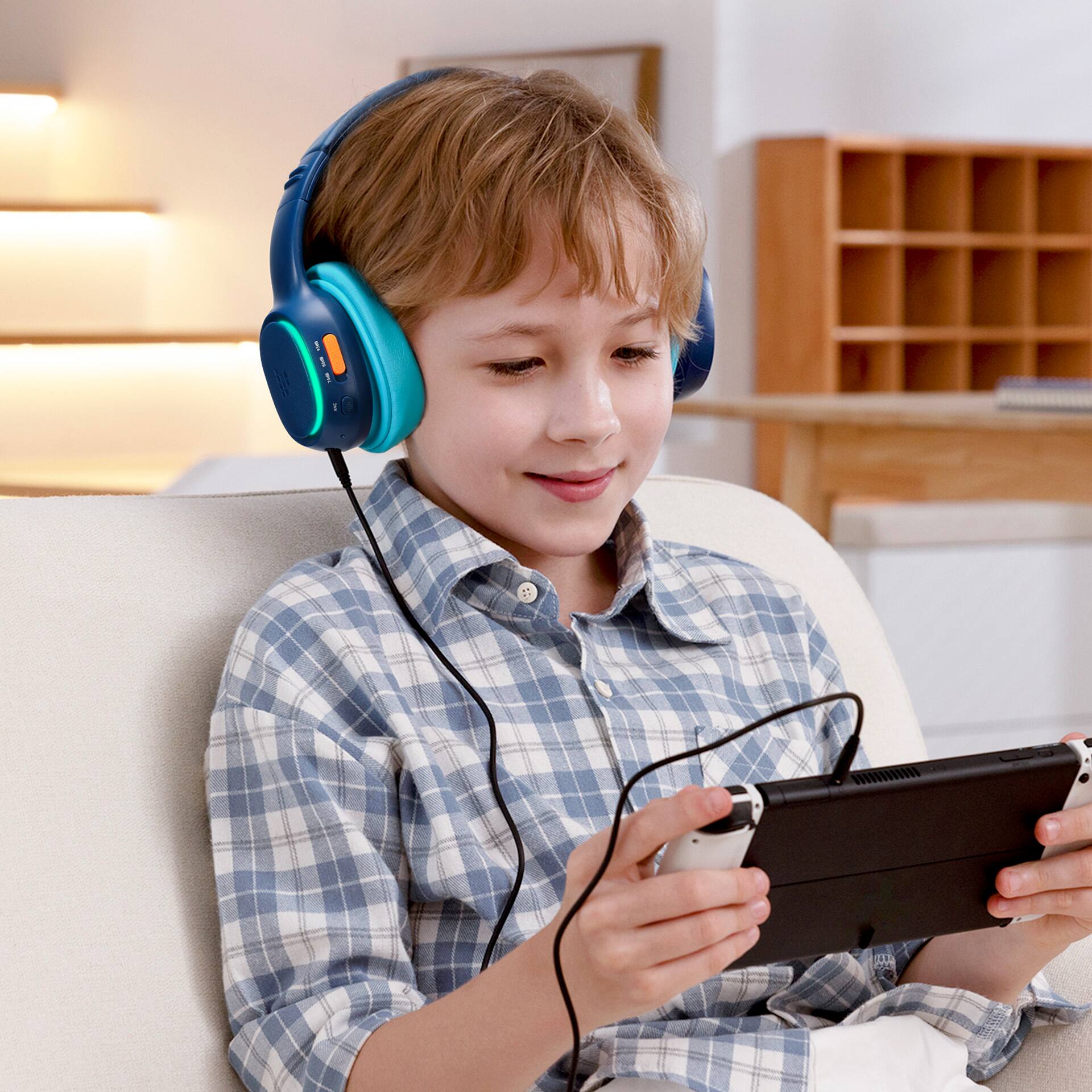 Tronsmart KH03 Active Noise Cancelling Wireless Headphones w/ 74/85/93dB Safe Volume, LED Lights ...