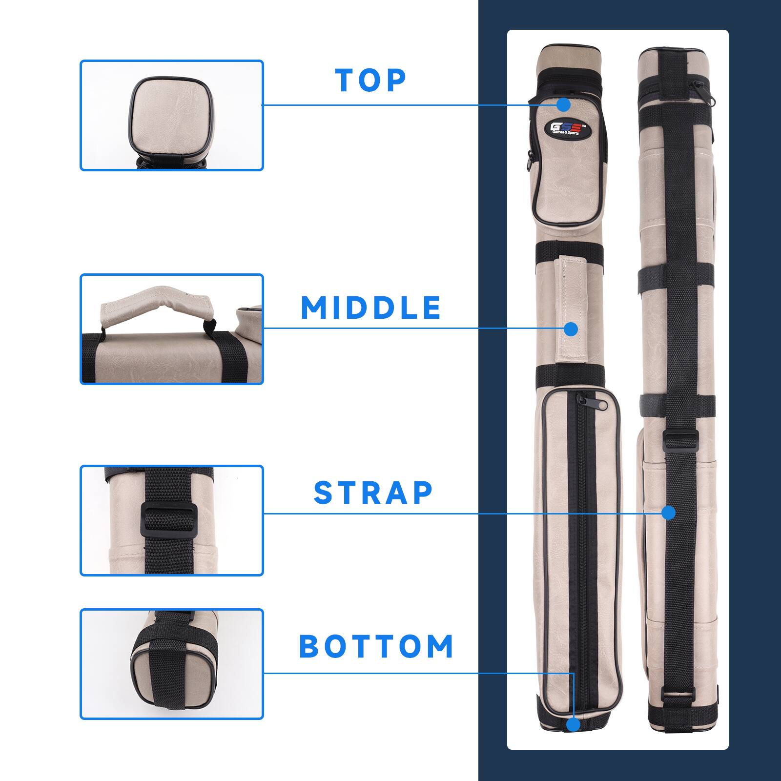 GSE Games & Sports Expert 2x2 Square Hard Billiard Pool Cue Stick ...