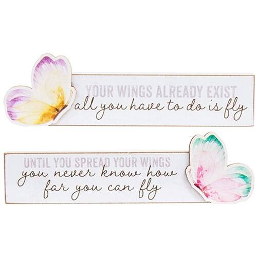 BreeBe Spread Your Wings Pastel Watercolor Butterfly Block 2 Asstd ...