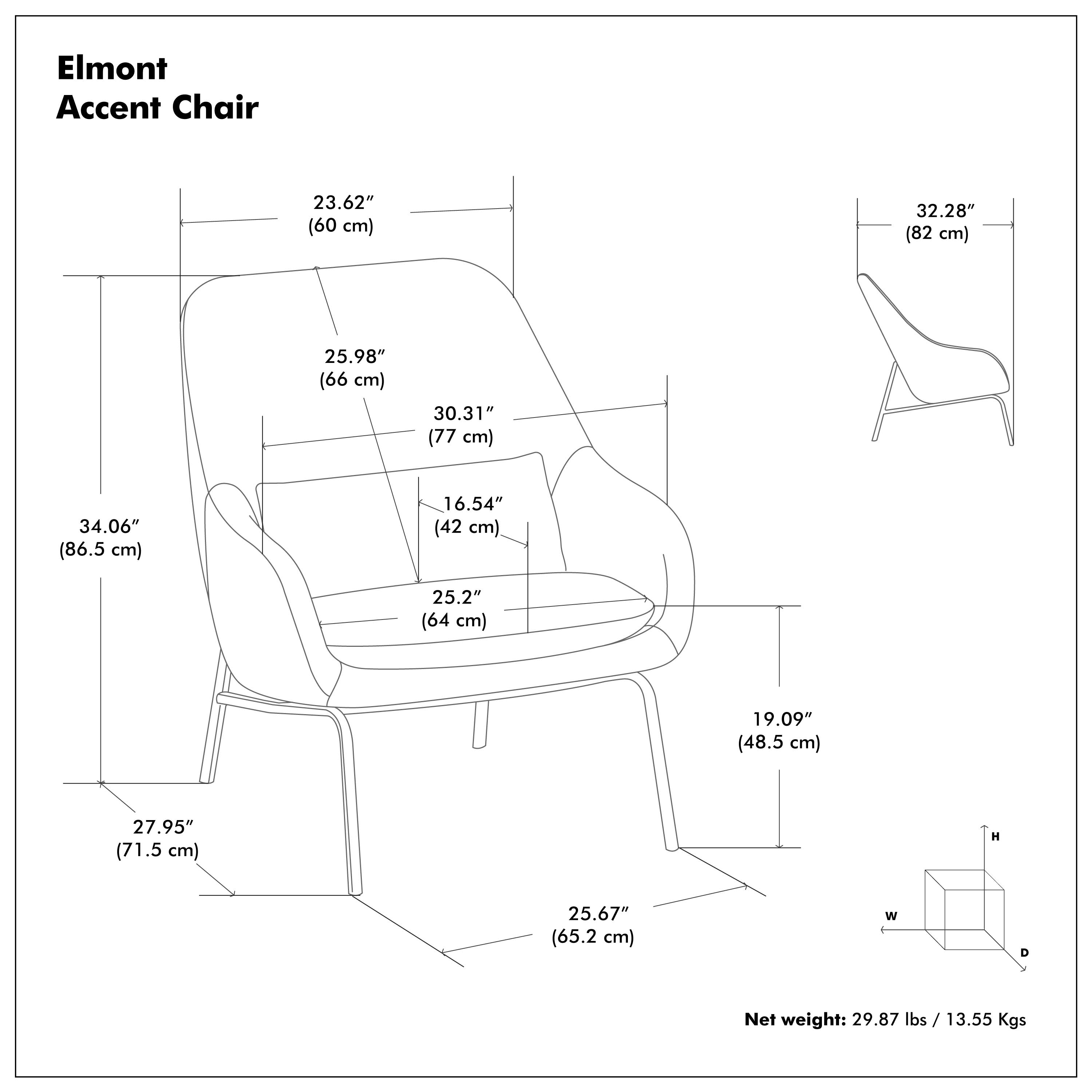Simpli Home Elmont 30 inch Wide Mid Century Modern Accent Chair Linen ...