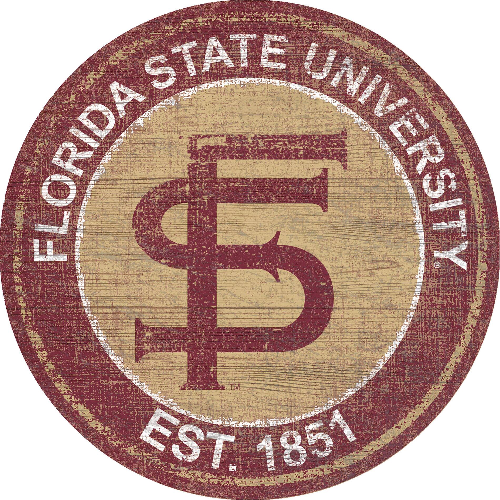 Fan Creations Florida State Seminoles 24'' Round Heritage Logo Sign Multicolor 4095792 - Best Buy