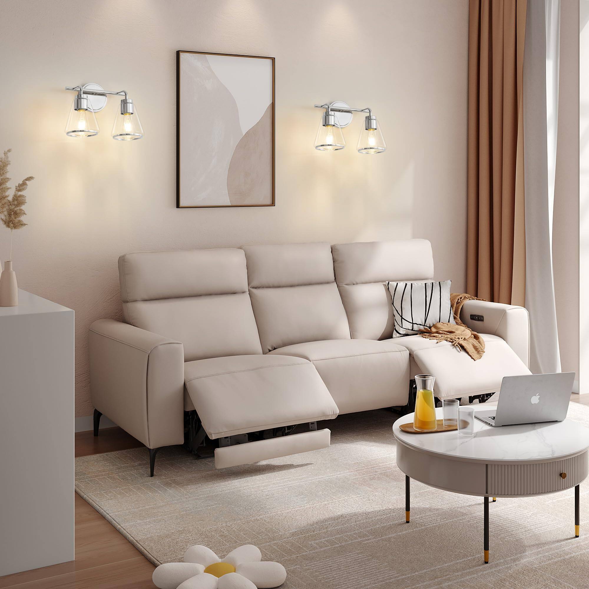 Earthley Blooms Bathroom Light Fixtures Over Mirror Polished Nickel ...