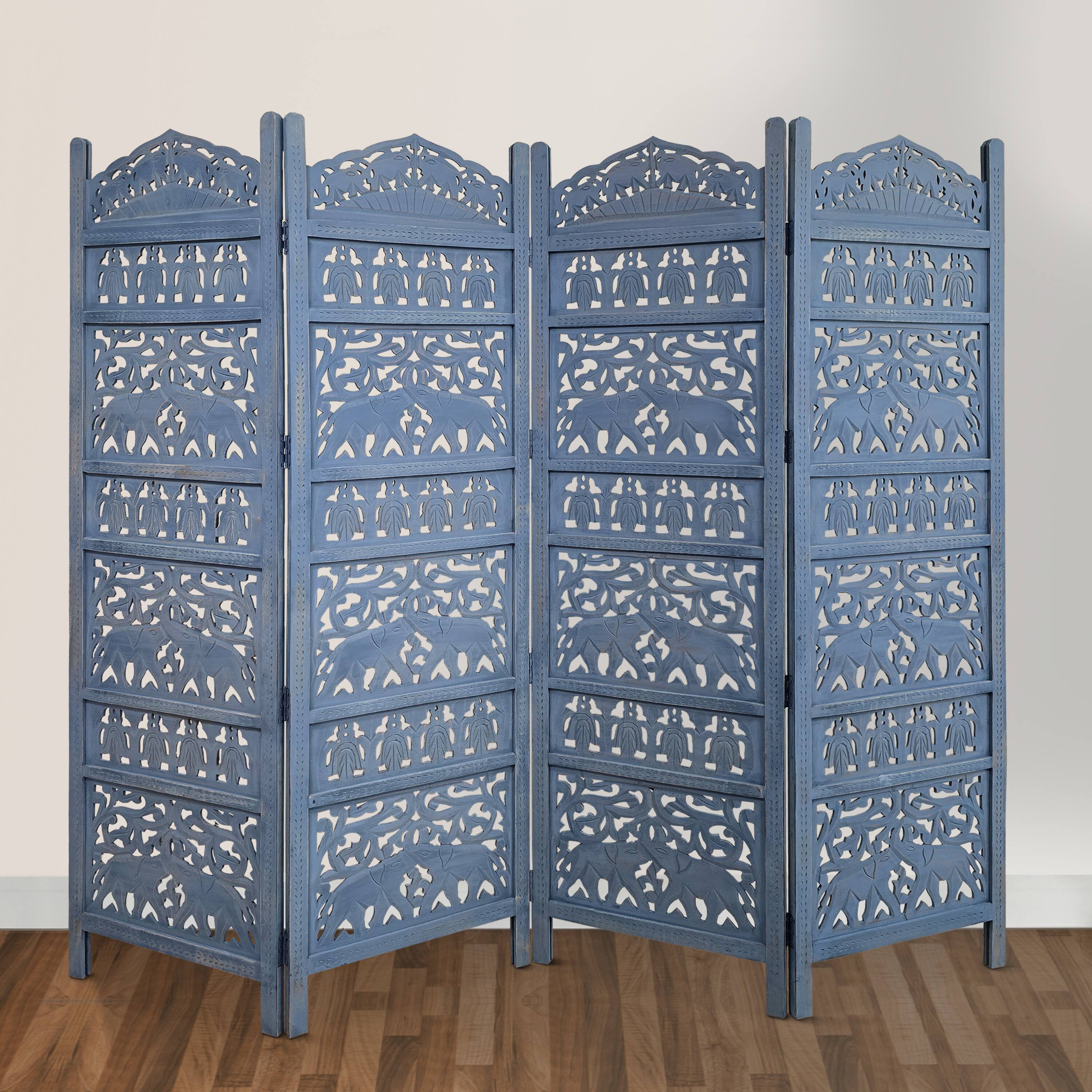 Manhattan Lane Jumbo 4 Panel Folding Room Divider Screen, Antique Mango ...