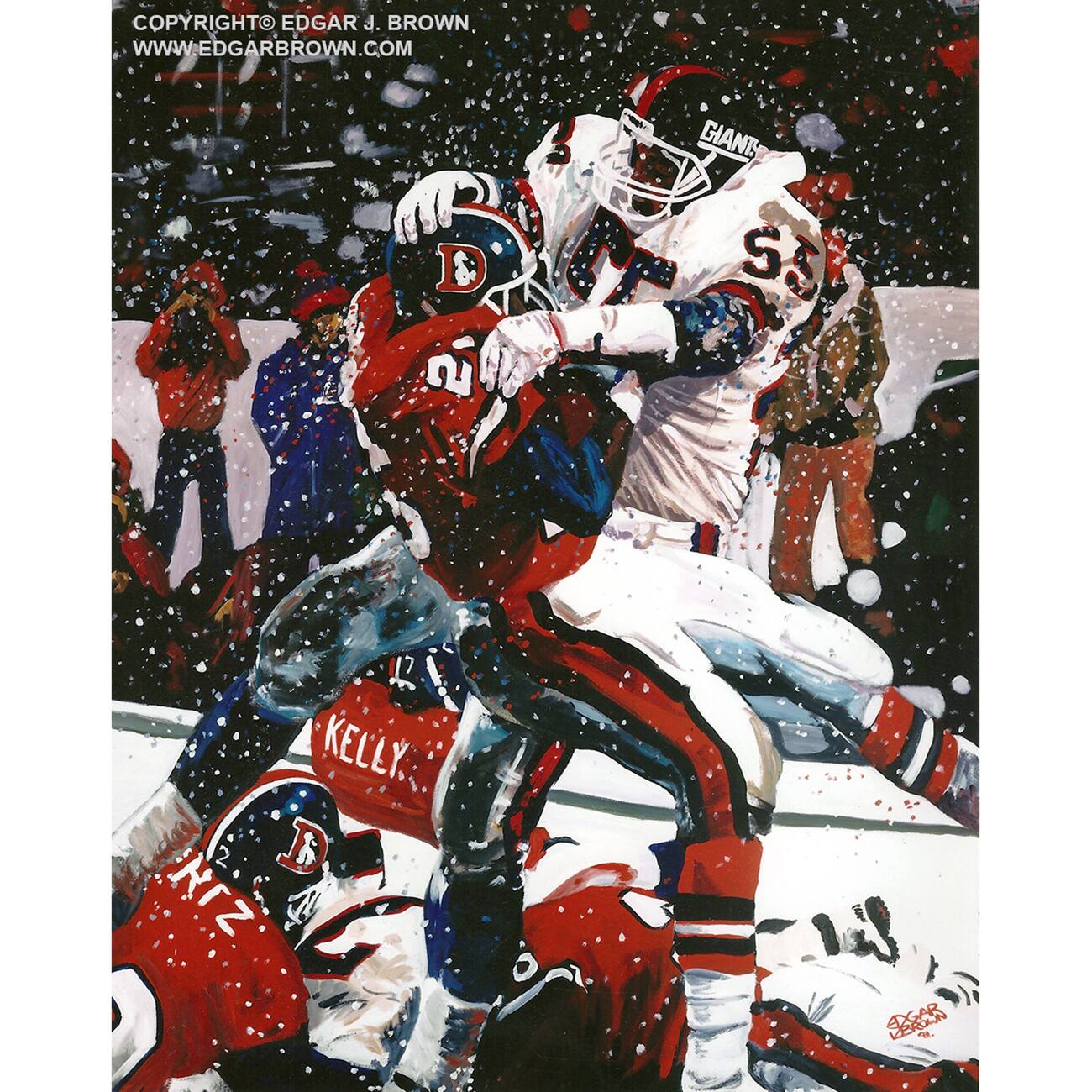 Deacon Jones Foundation NY Giants "Snowed In" Fine Art Canvas Print 24 ...