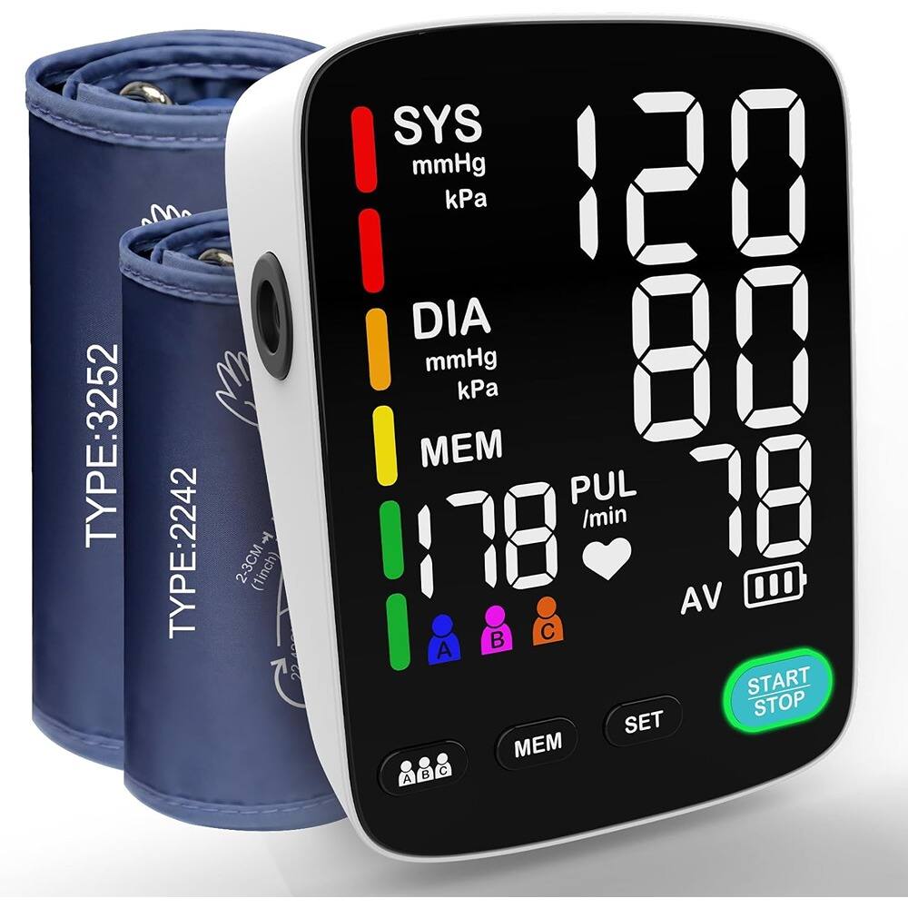 RTMB Automatic Upper Arm Blood Pressure Monitor, 2 Adjustable Cuffs ...