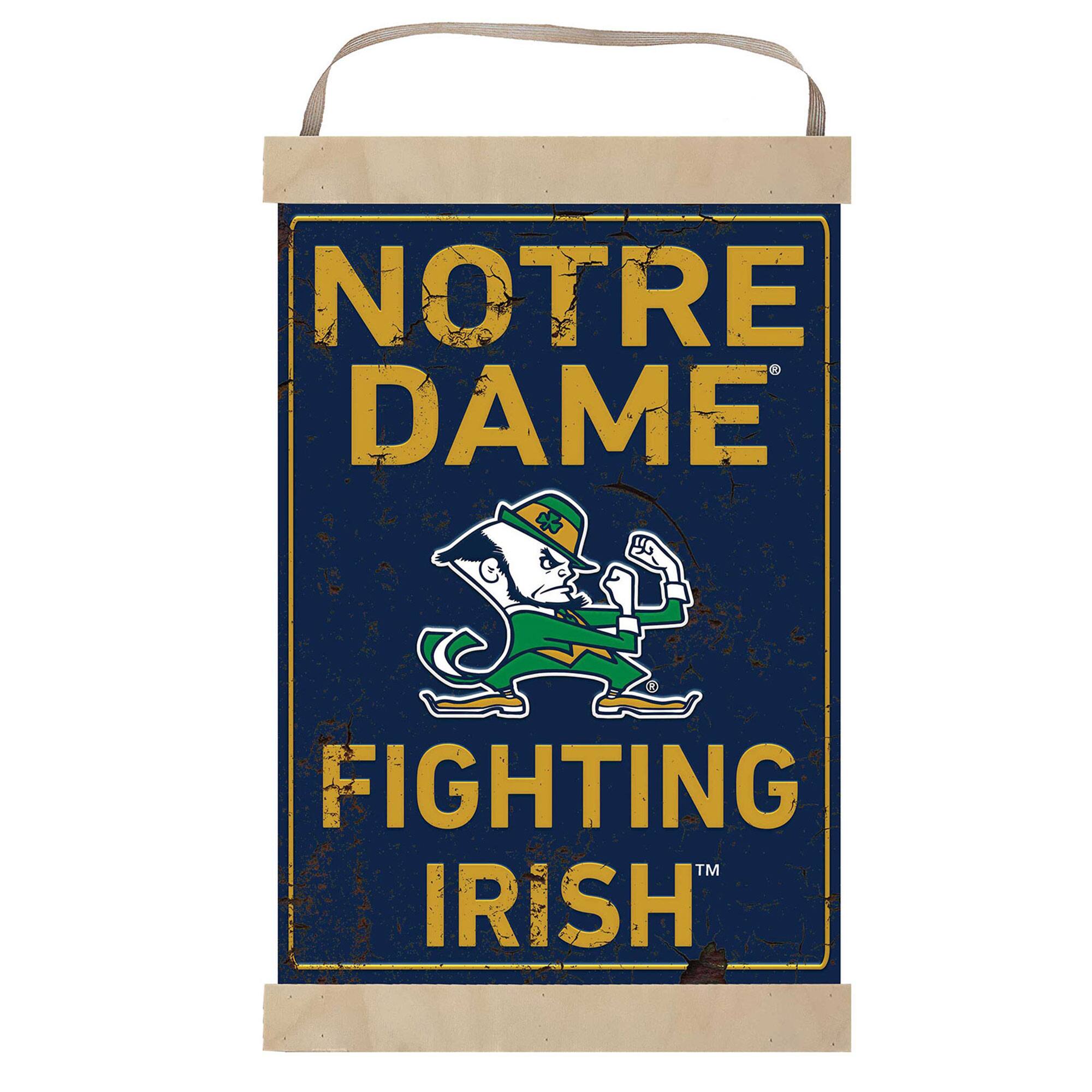 Jardine Notre Dame Fighting Irish Retro Logo Banner Sign Navy 4941778 ...