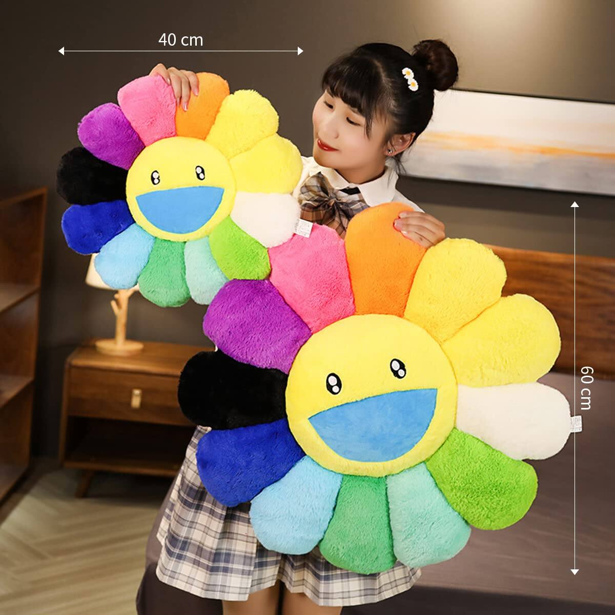 Paradigms Interiors Flower Pillow Shaped Throw Face Floor Cushions ...