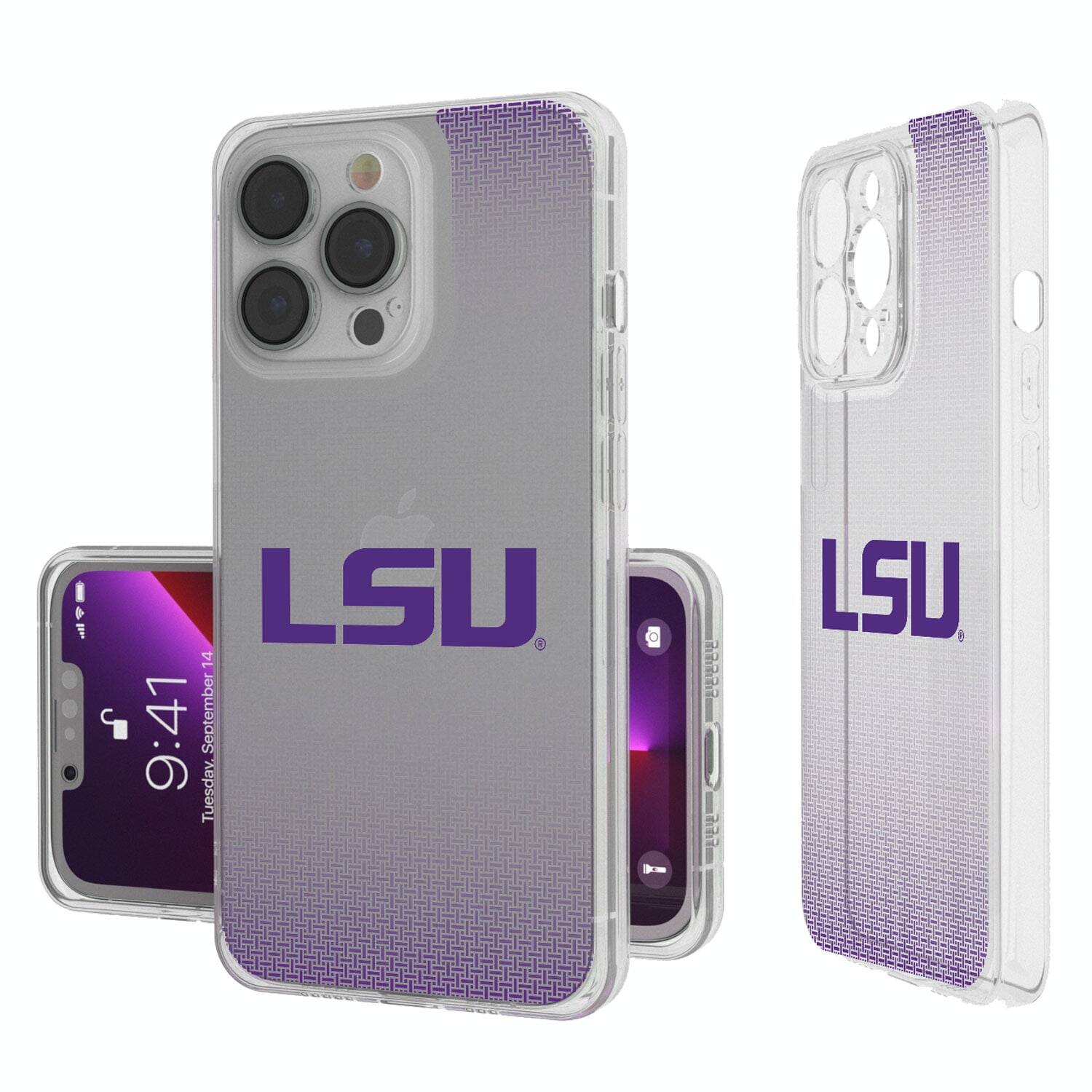 Keyscaper - NCAA - LSU Tigers Linen Logo iPhone Clear - 15 - Multicolor ...