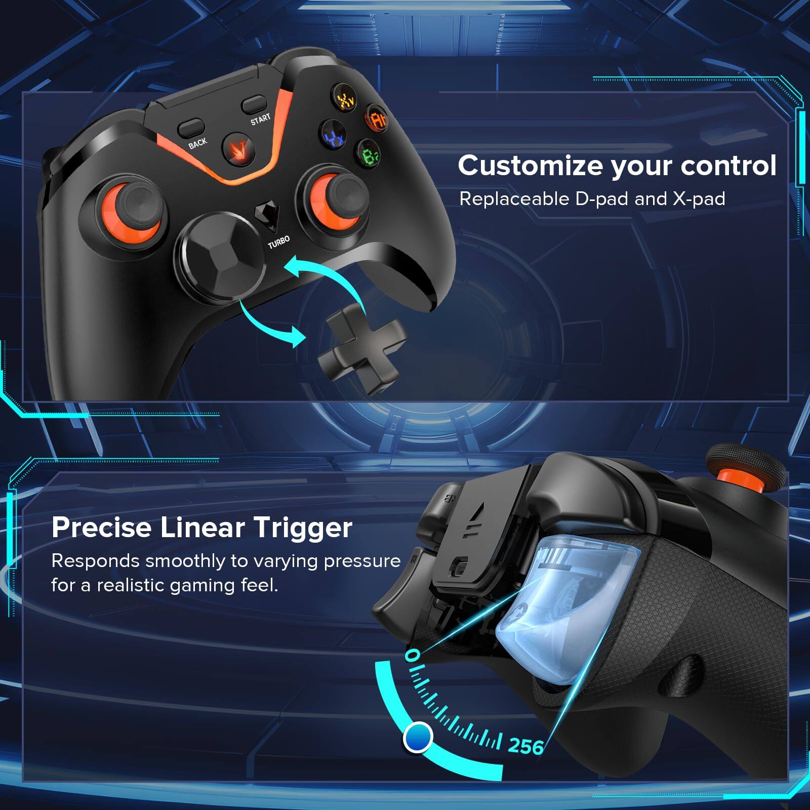 HM 1810 Wireless Gaming Controller For Pc/ns/android(): Wired & Usb ...