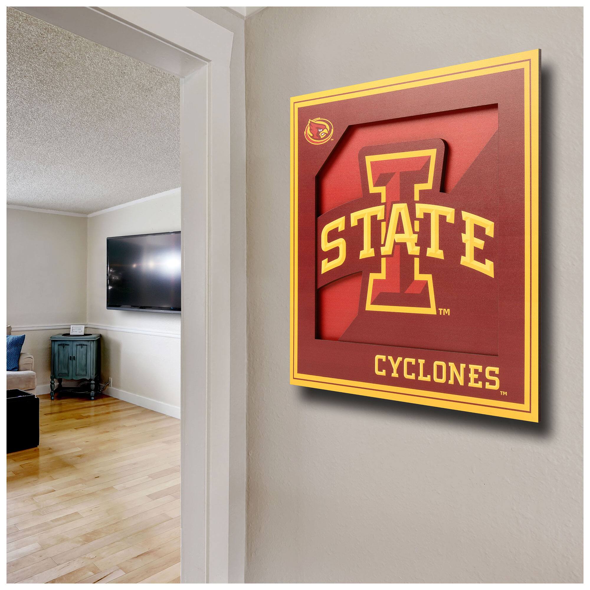 YouTheFan Iowa State Cyclones 12'' x 12'' 3D Logo Wall Art Multicolor ...