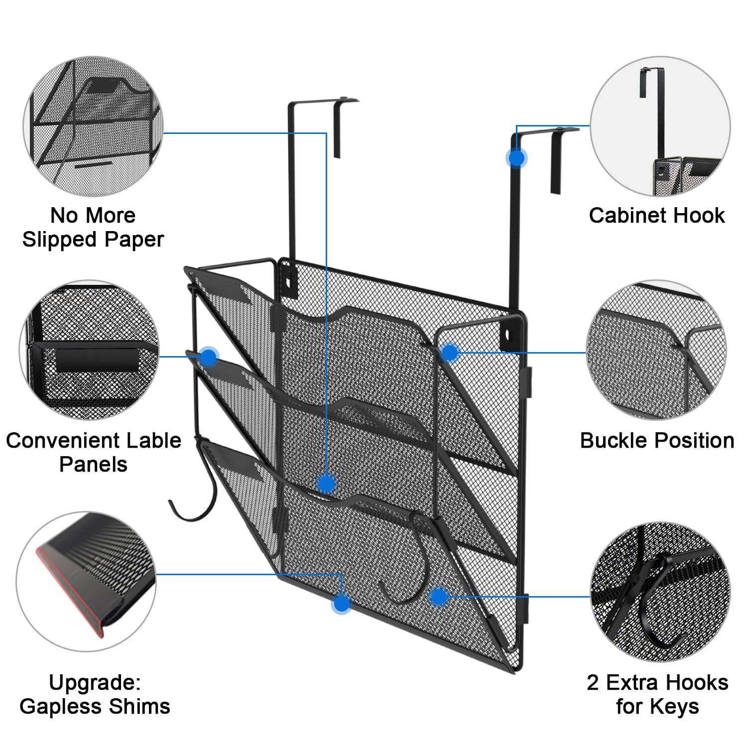 Dapper Styles Wall File Organizer 3 Pockets Mail Hanging Folder Holder ...