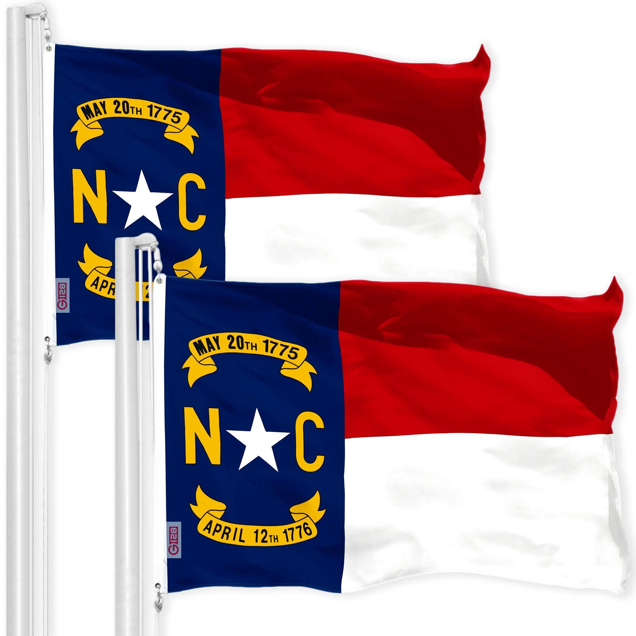 G128 North Carolina State Flag 3x5 ft 2 Pack 150D Printed Polyester ...