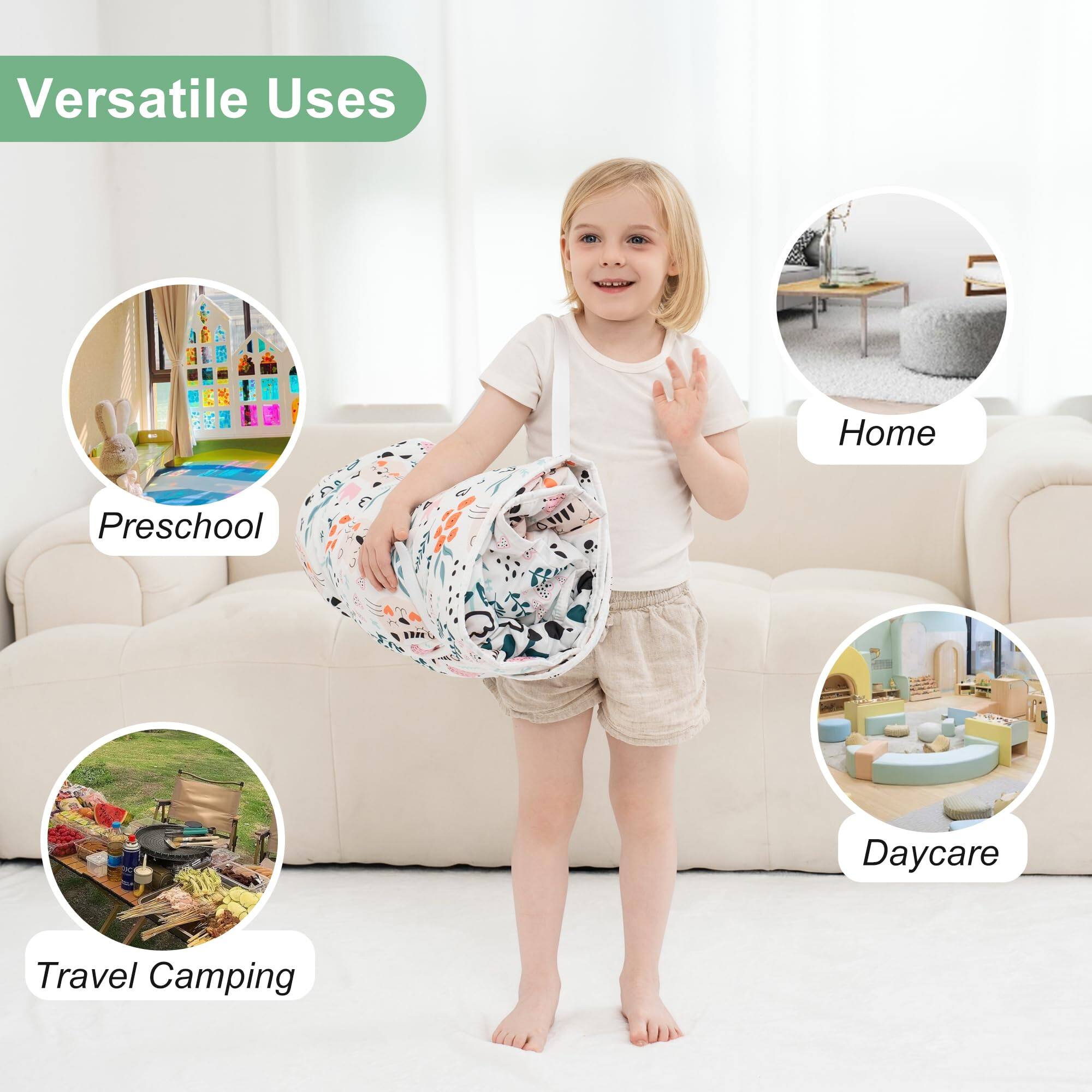 Dapper Styles Nap Mat With Pillow And Minky Dot Blanket Rolled Sleeping ...