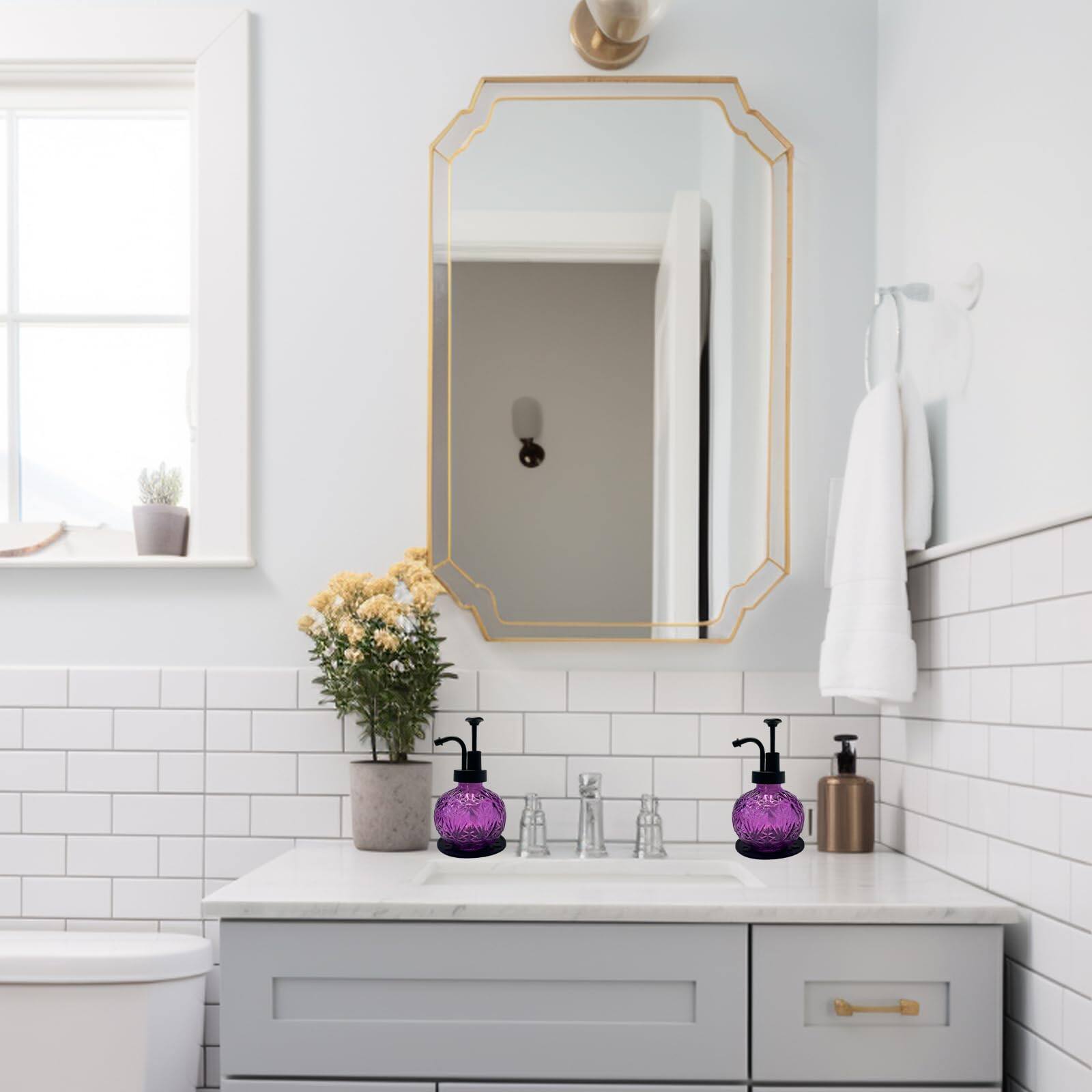 Dapper Styles Vintage Soap Dispenser For Bathroom Glass Kitchen With ...