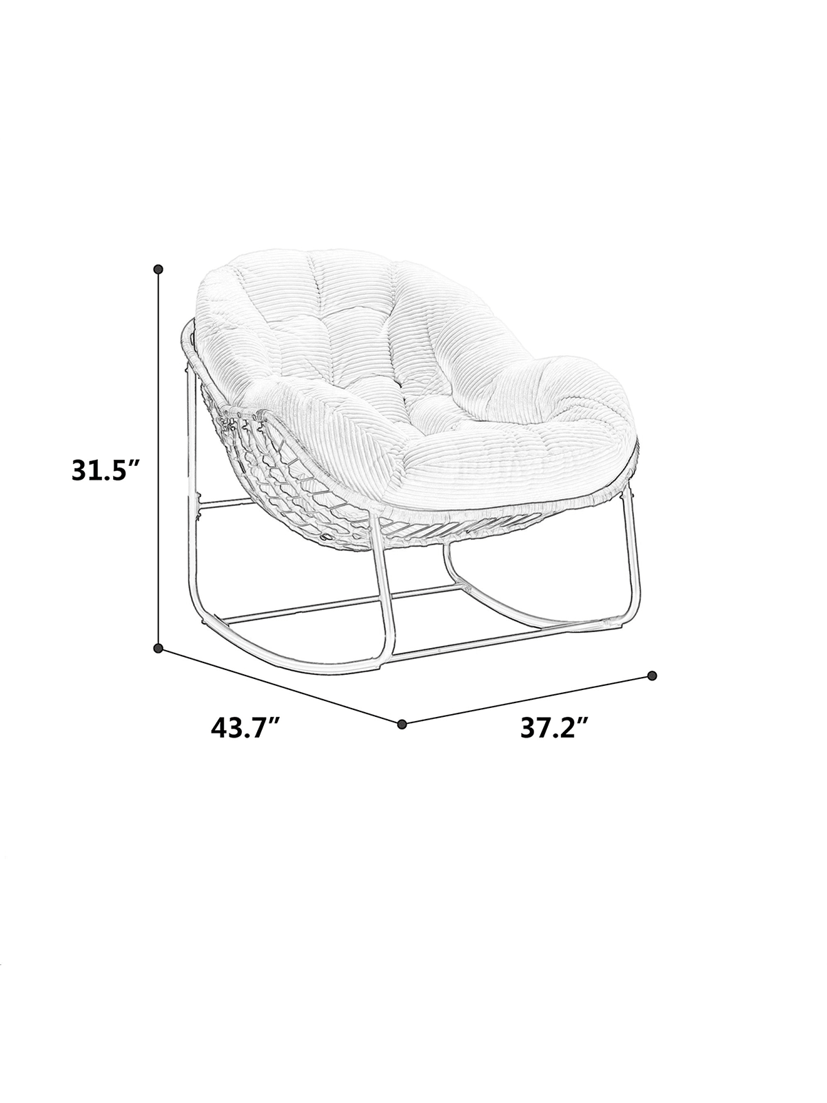 Trinkets Crazed Outdoor Indoor Rocking Chair Set Of 2, Oversized Patio ...