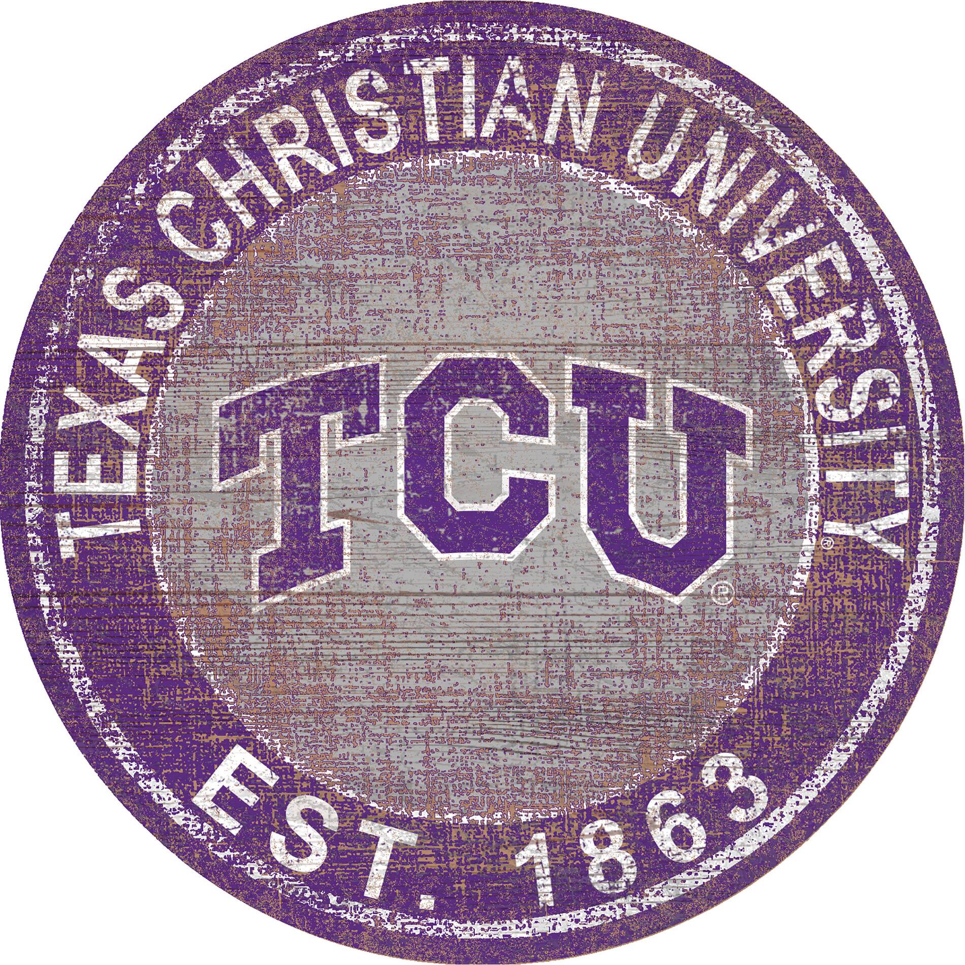 Fan Creations TCU Horned Frogs 24'' Round Heritage Logo Sign Multicolor ...