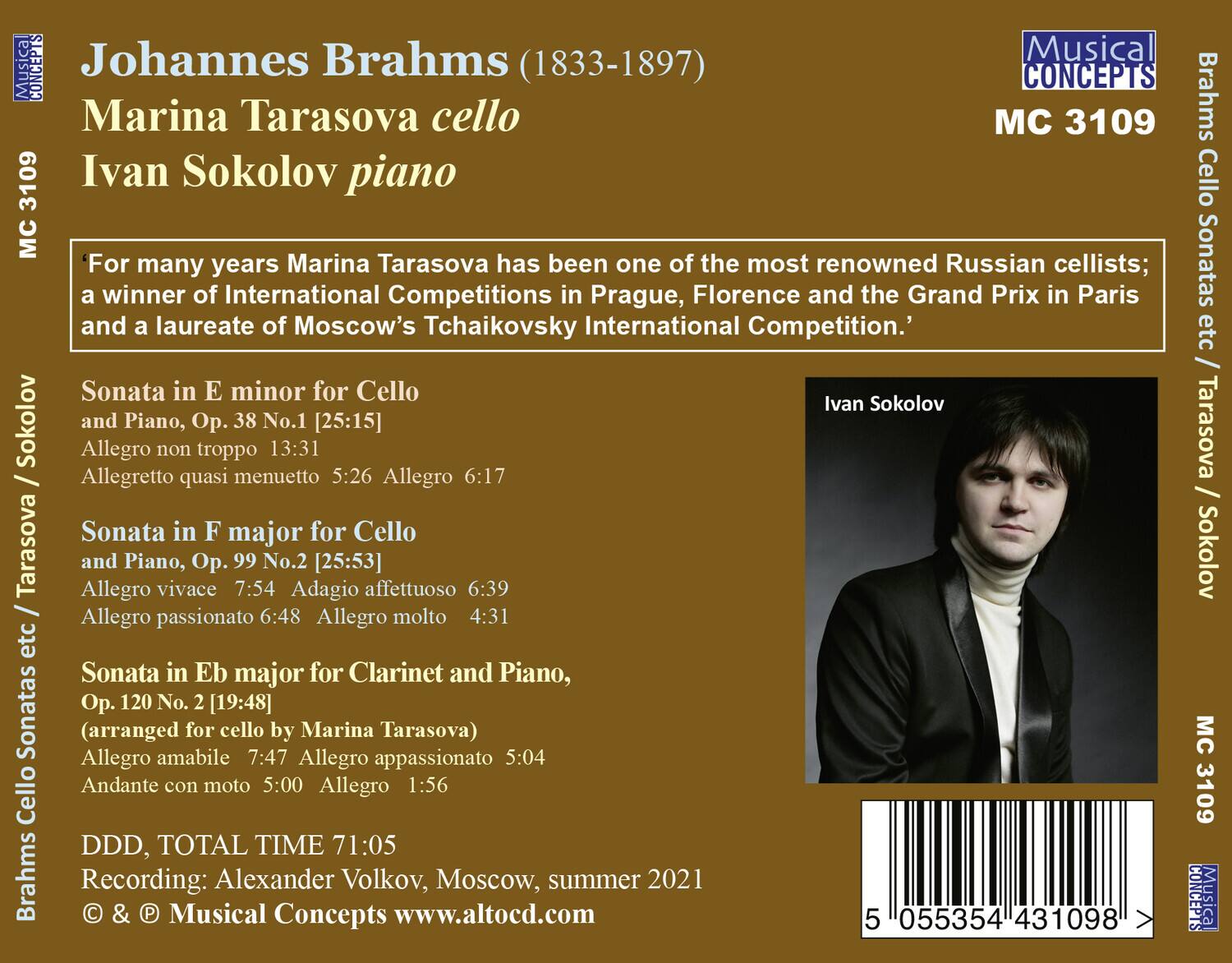 Marina Tarasova Brahms: Cello Sonatas/Clarinet Sonata No. 2 (arr. Tarasova) COMPACT DISCS [CD ...