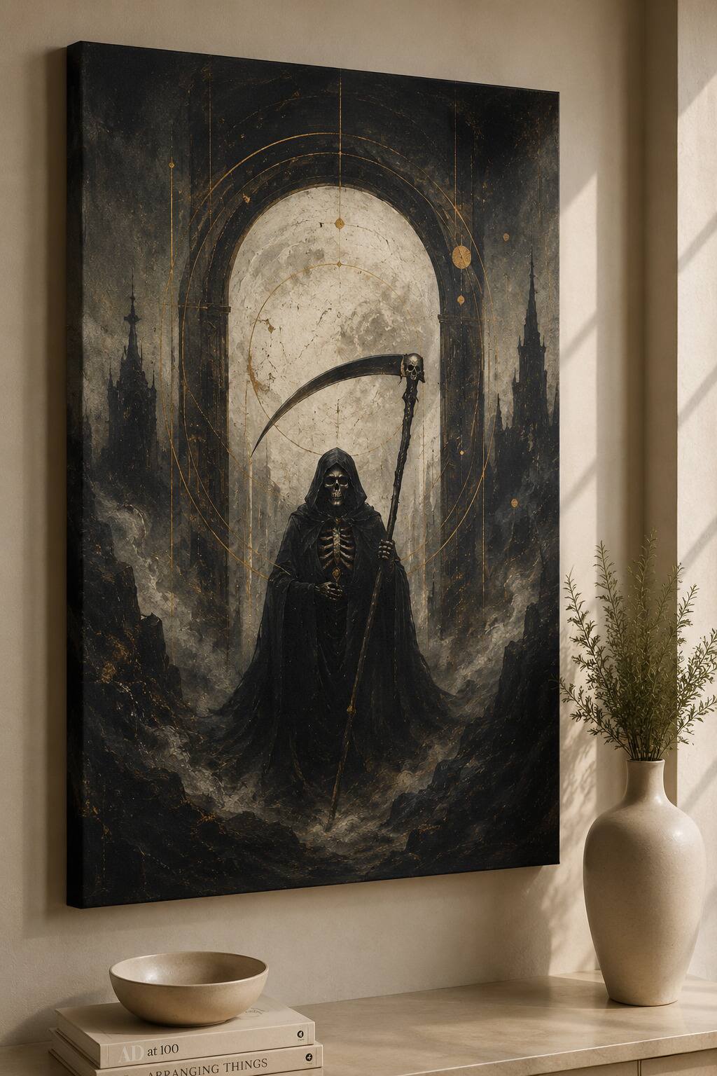 FC Design Large Grim Reaper Guardian Wall Art Canvas Print 24x36" Dark ...