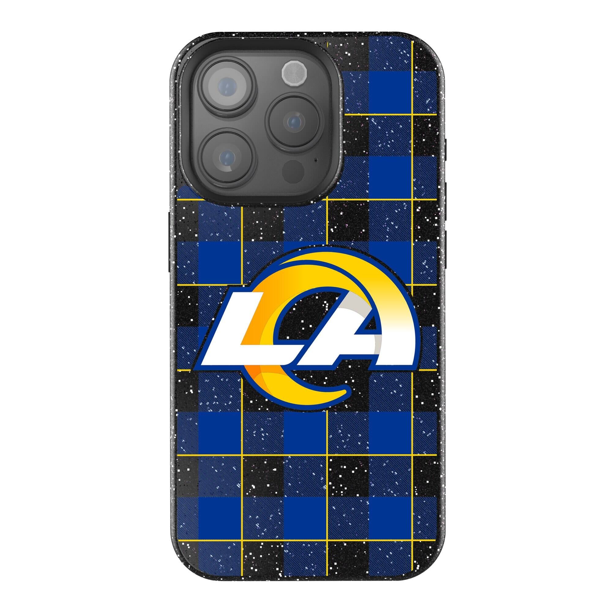 Keyscaper NFL Los Angeles Rams Plaid Bling iPhone Case 16 Pro Black ...