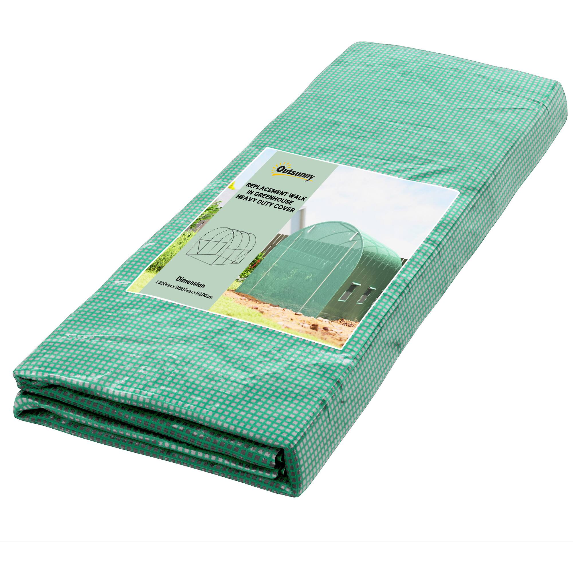 Outsunny 9.8' x 6.6' x 6.6' Plastic Greenhouse Cover Replacement, Heavy ...