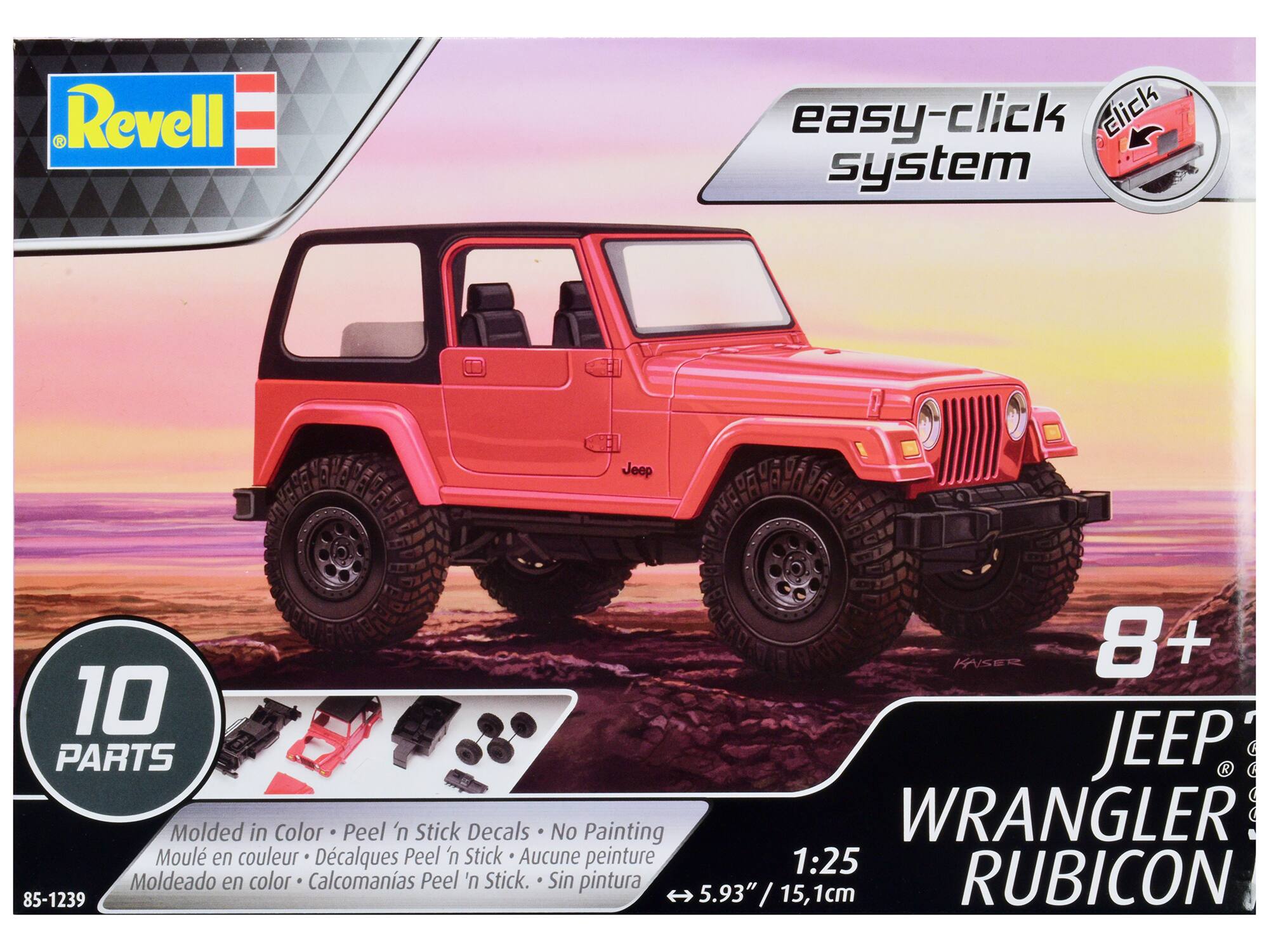 Level 2 Easy Click Model Kit Jeep Wrangler Rubicon 1/25 Scale Model by ...