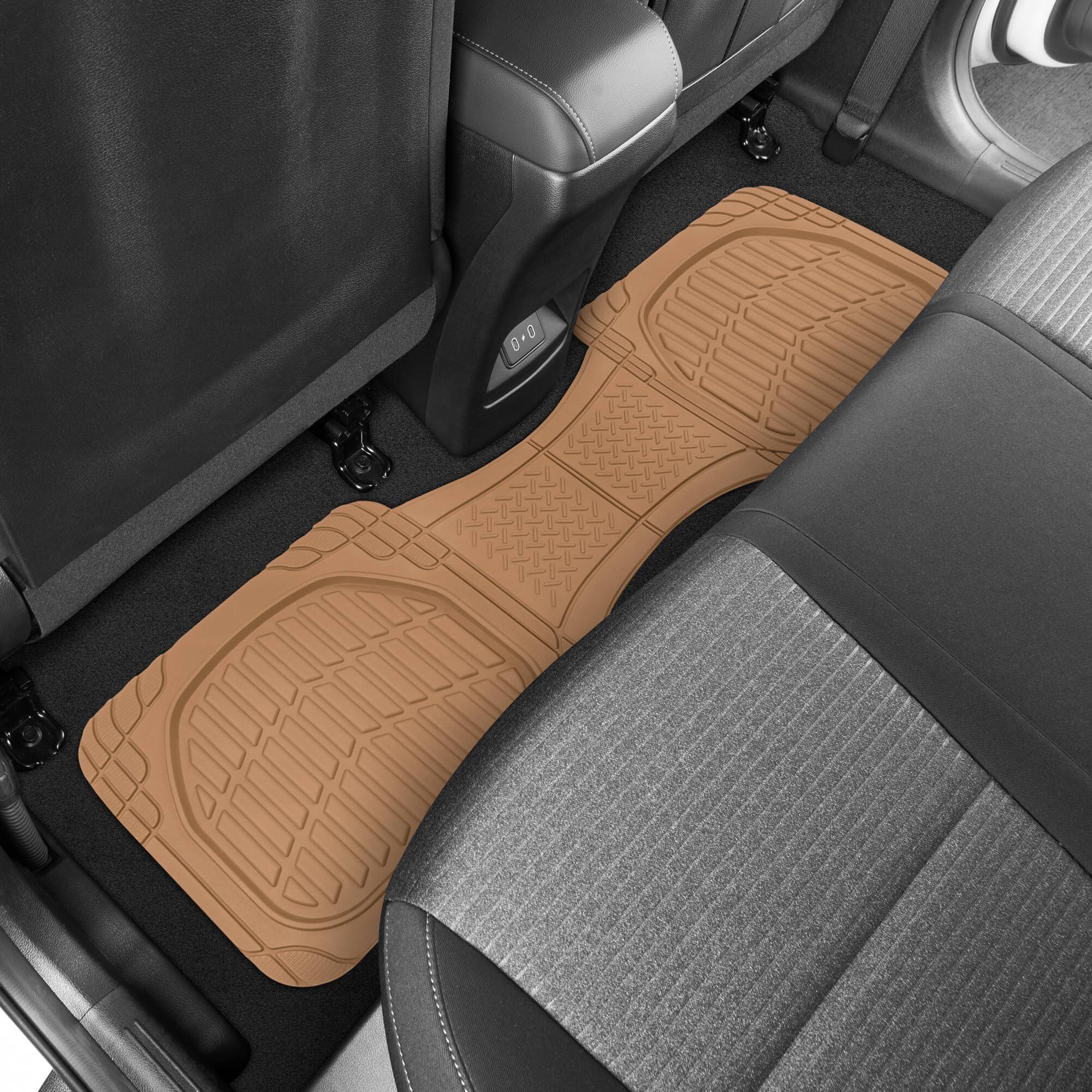 Dazzling Pops Beige Heavy Duty Rubber Floor Mats Universal Liners For ...