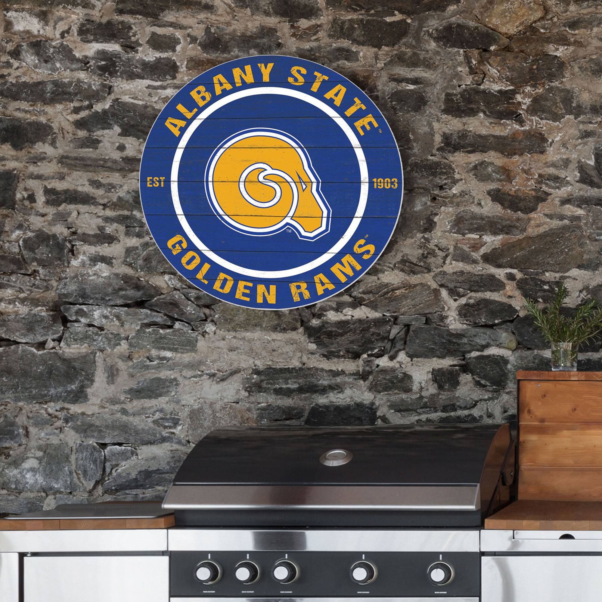 Jardine Albany State Golden Rams 20'' x 20'' Indoor/Outdoor Circle Sign ...