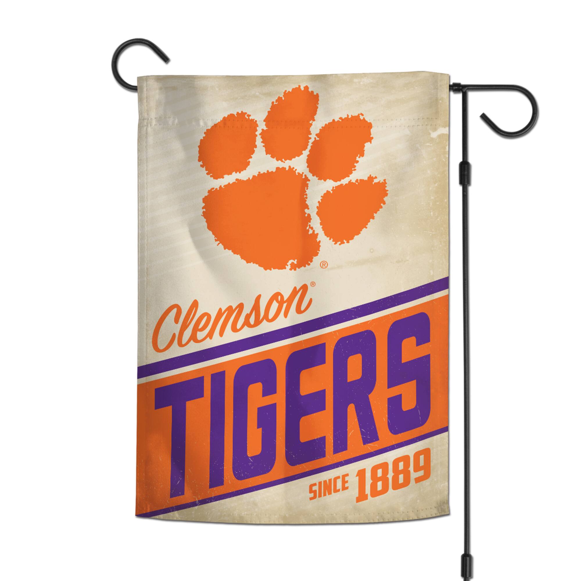 WinCraft Clemson Tigers 12" x 18" Throwback Logo Double Sided Garden ...