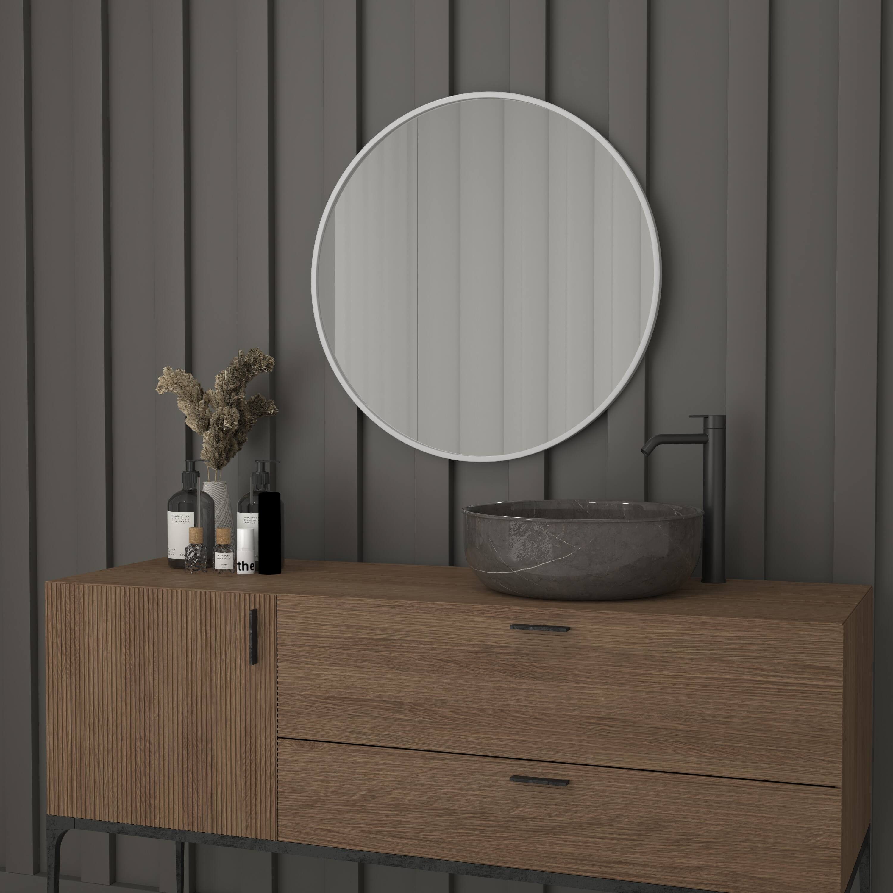 Emma + Oliver Mersin Wall Mounted Mirror with Iron Frame, Backing and ...