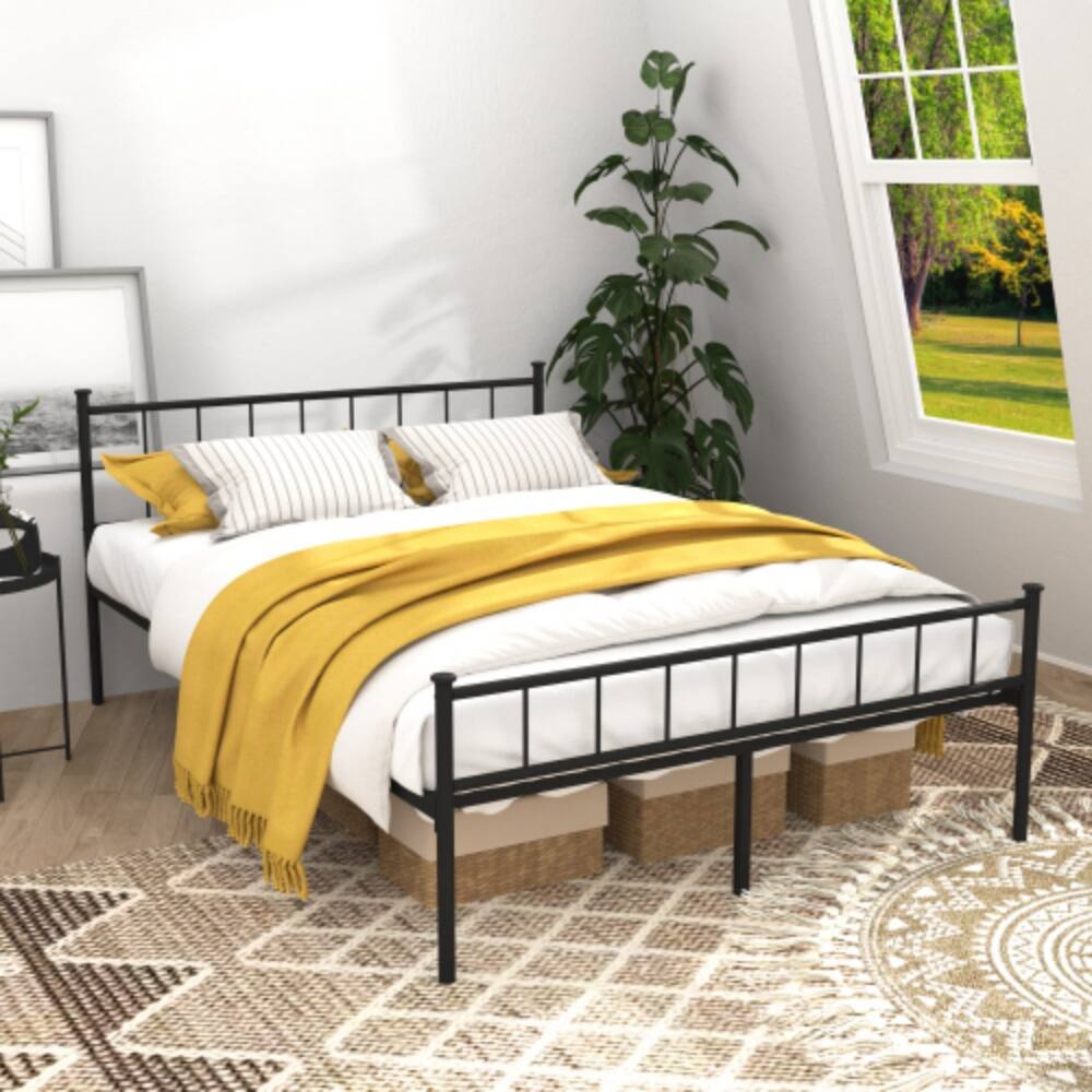 LUCKY ONE Full Size Platform Bed Frame with Headboard and Footboard ...