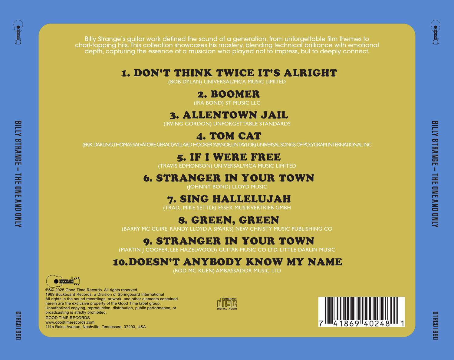 Billy Strange The One and Only COMPACT DISCS [CD] - Best Buy