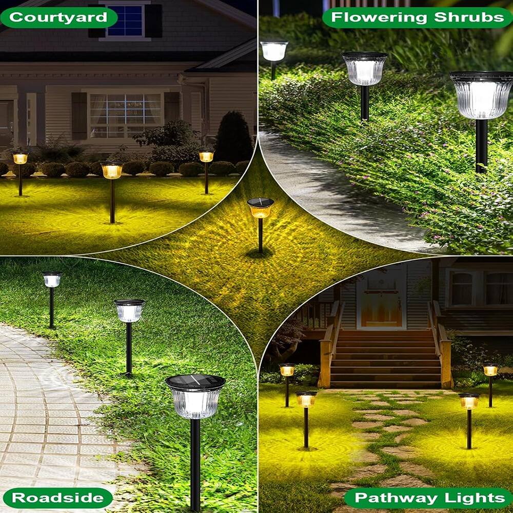 MOSZAR LLC 4 Pack Bright Solar Path Lights Outdoor, IP65 Waterproof ...