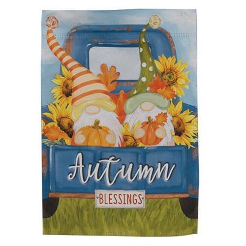 BreeBe Autumn Blessings Gnomes in Truck Garden Flag Multicolor ...