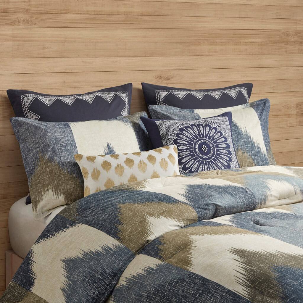 Gracie Mills Heise Ikat Chevron Comforter Set Navy 355-01II - Best Buy