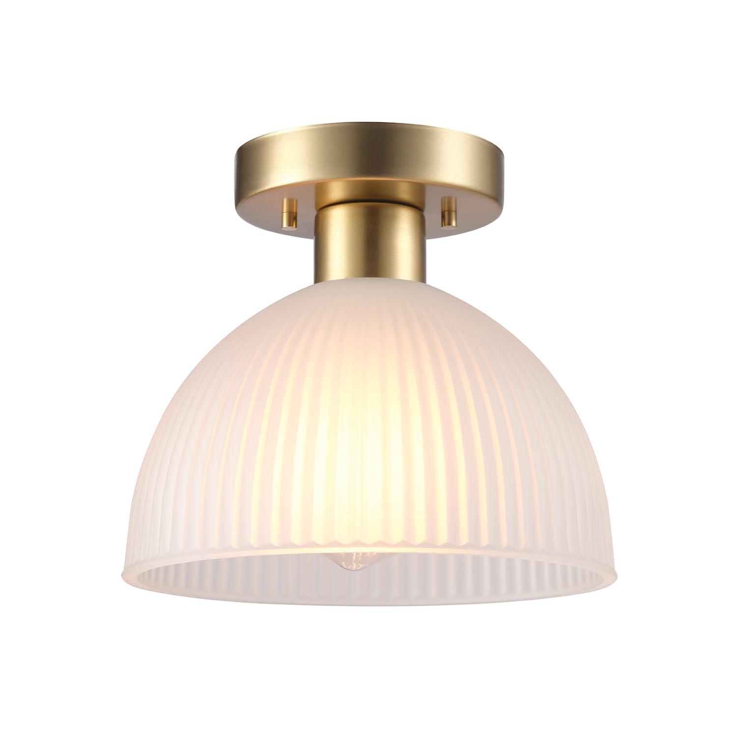 TECH SAFARI Electric Semi flush Mount Ceiling Light Brushed Nickel ...