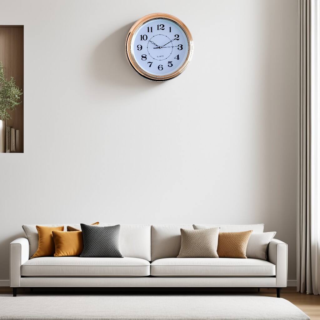 FC Design 14"H Gold & White Modern Analog Wall Clock Timeless Charm ...